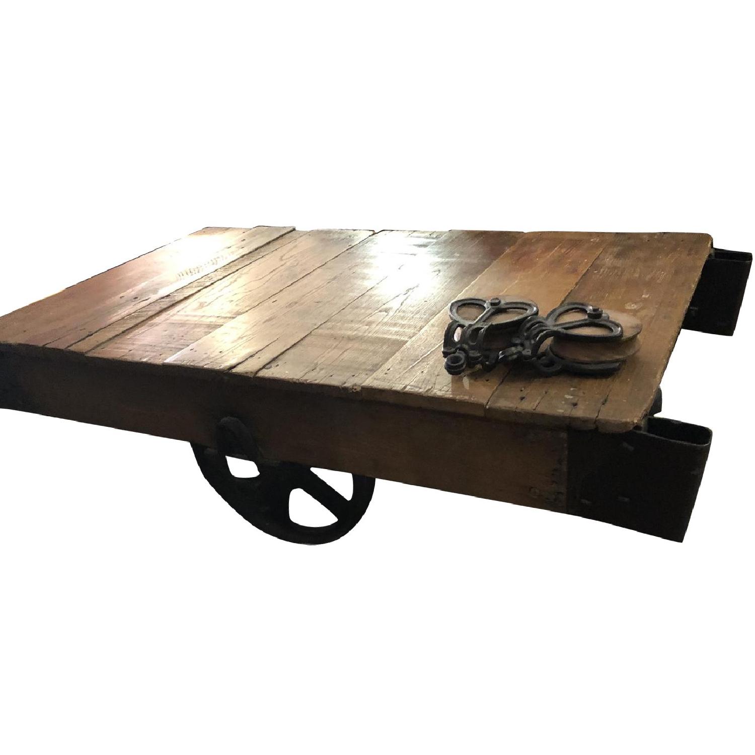 Jordans Vintage-Inspired Rustic Mine Cart Coffee Table - AptDeco