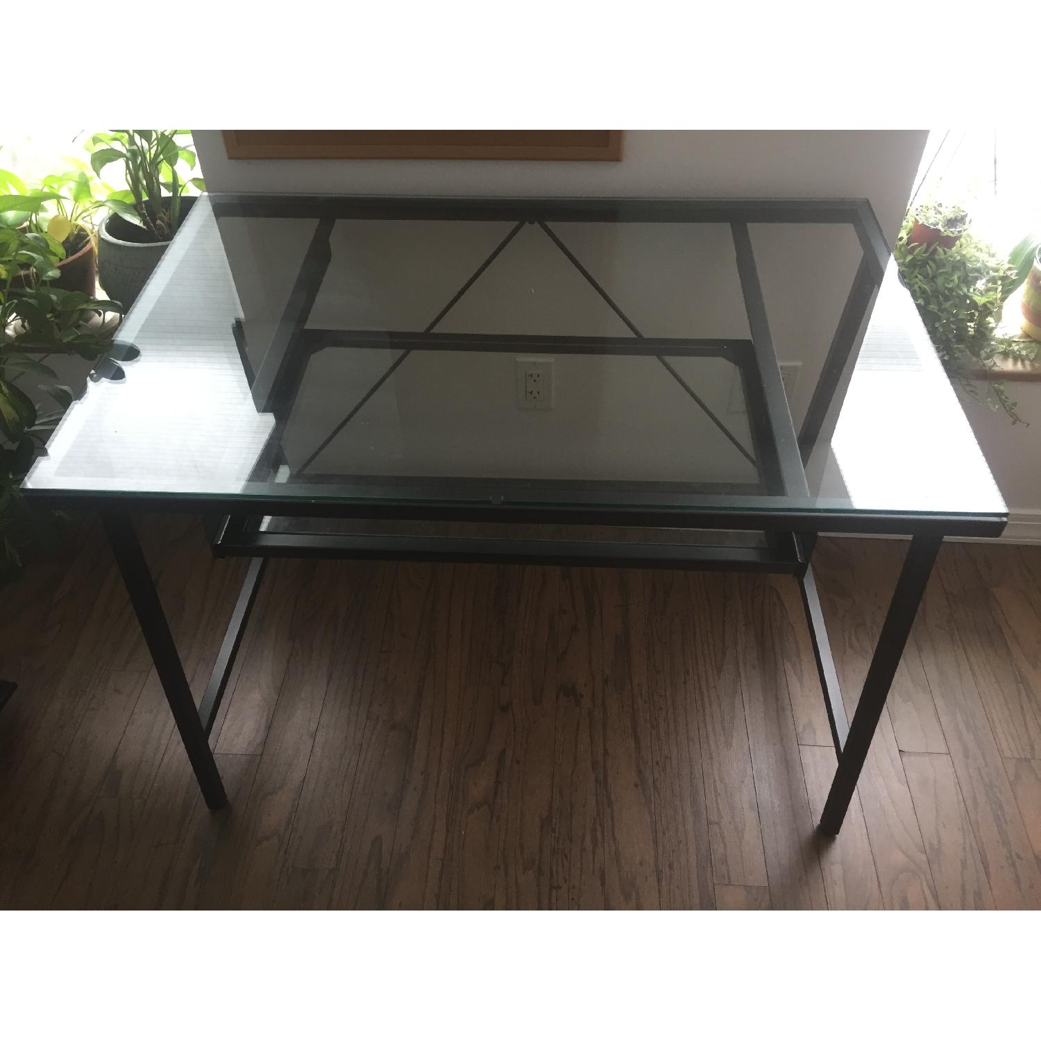 CB2 Dwight Steel & Glass Computer Desk - AptDeco
