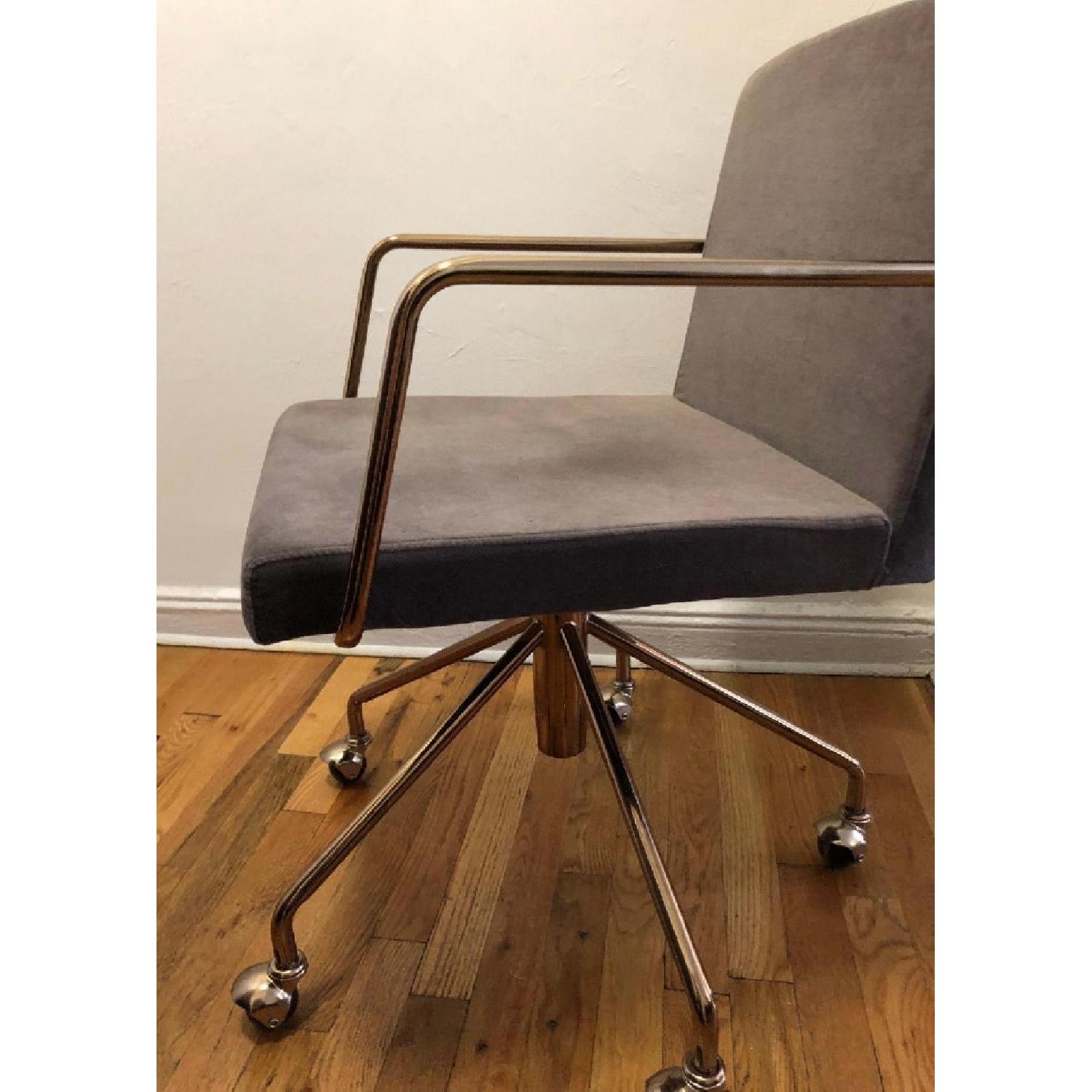 CB2 Rouka Grey Velvet Dining Chair - AptDeco