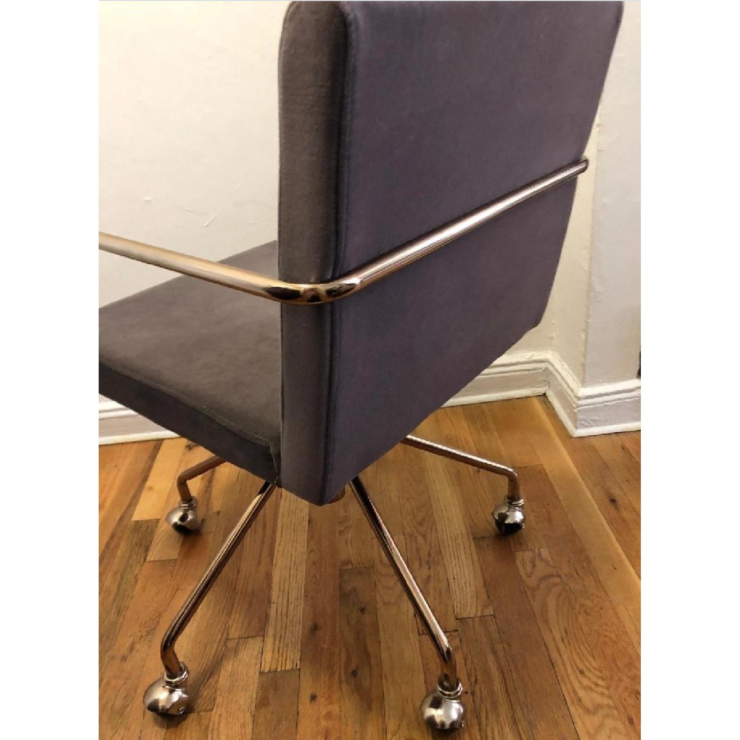 CB2 Rouka Grey Velvet Dining Chair - AptDeco