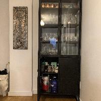 Casement black tall cabinet store