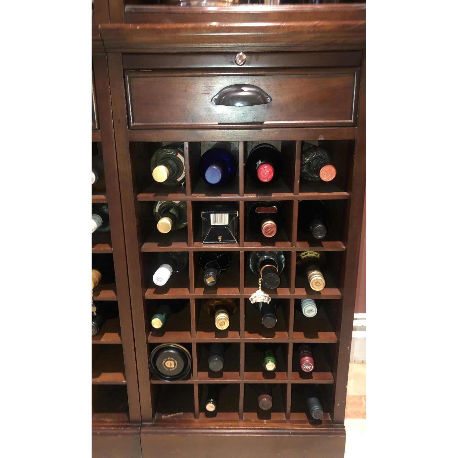 Pottery Barn Mahogany Modular Bars w/ Wine Grid & Cabinet - AptDeco