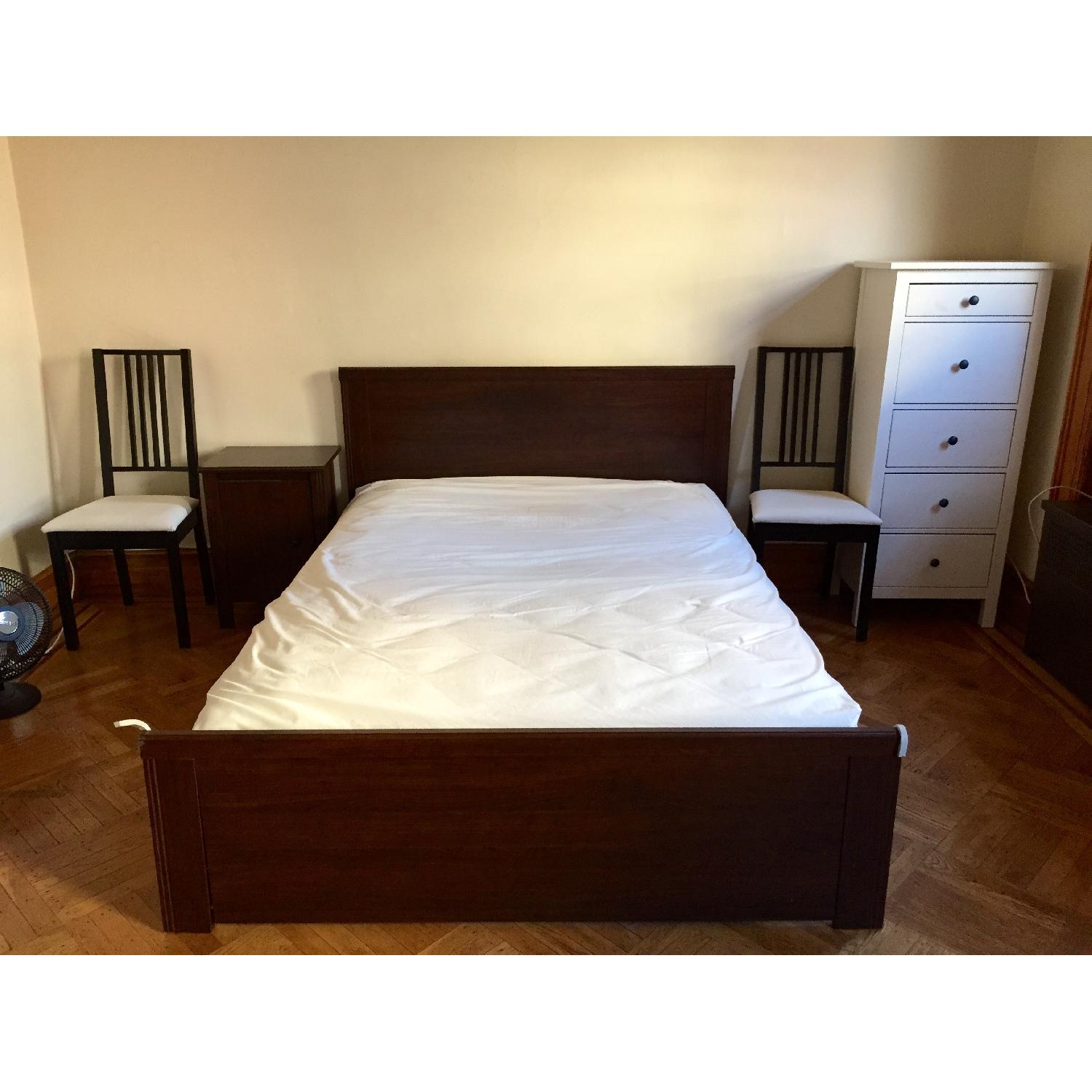 Ikea Queen Size Bed Frame + Night Stand - AptDeco