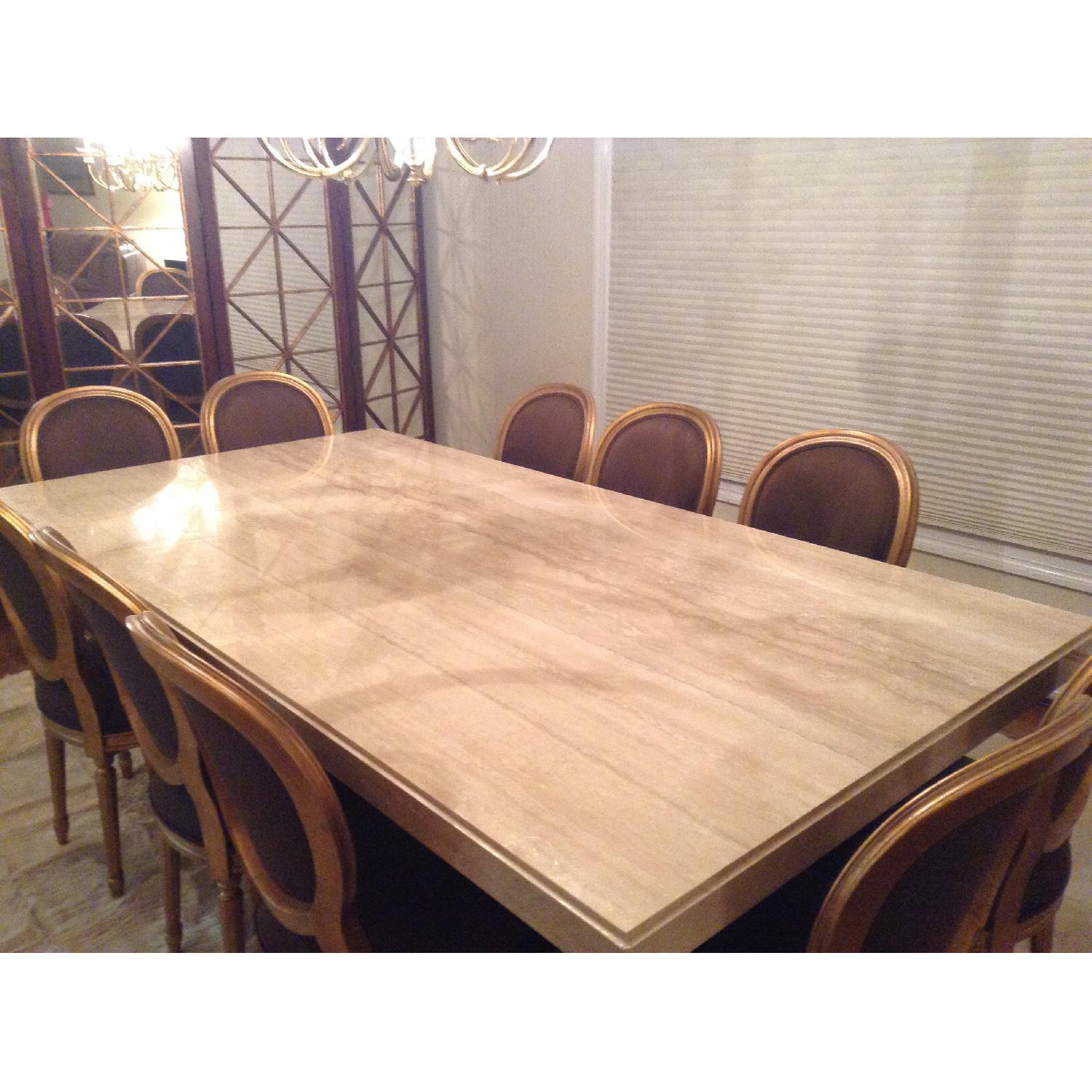 Maurice Villency Travertine Dining Table - AptDeco