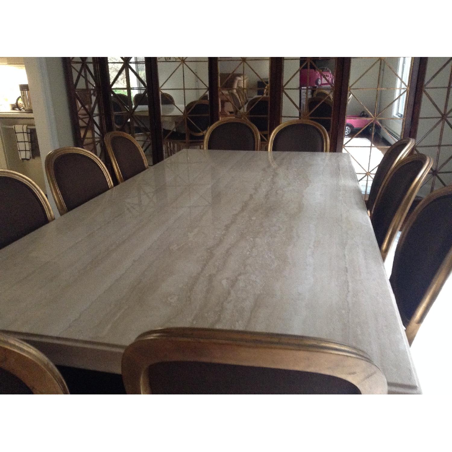 Maurice Villency Travertine Dining Table - AptDeco