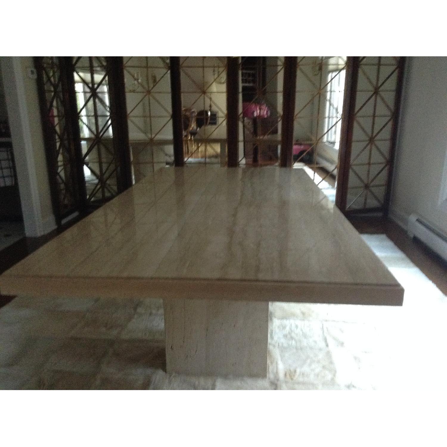 Maurice Villency Travertine Dining Table - AptDeco