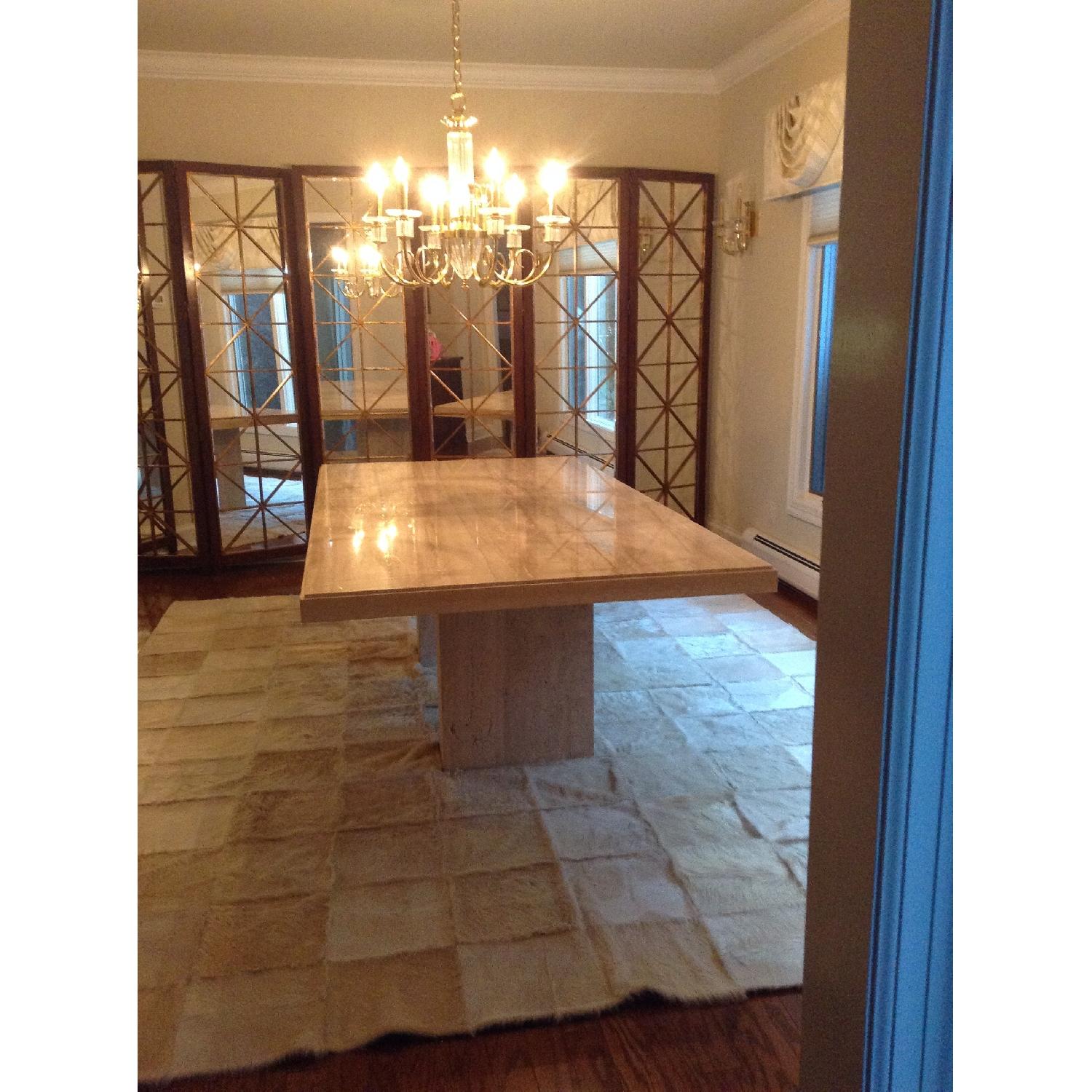 Maurice Villency Travertine Dining Table - AptDeco