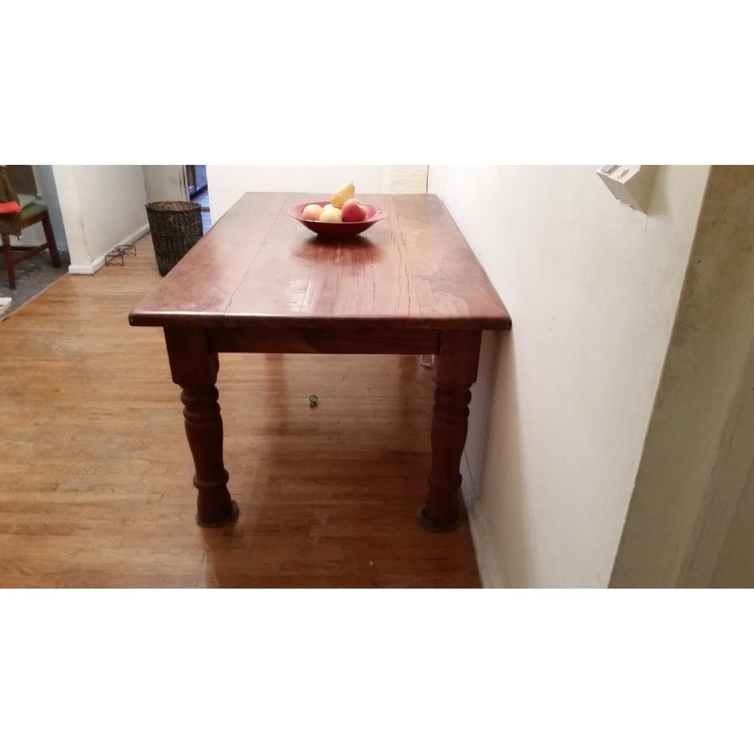 Zimmerman Furniture Teakwood Dining Table with Side Drawer & 4 Chairs ...