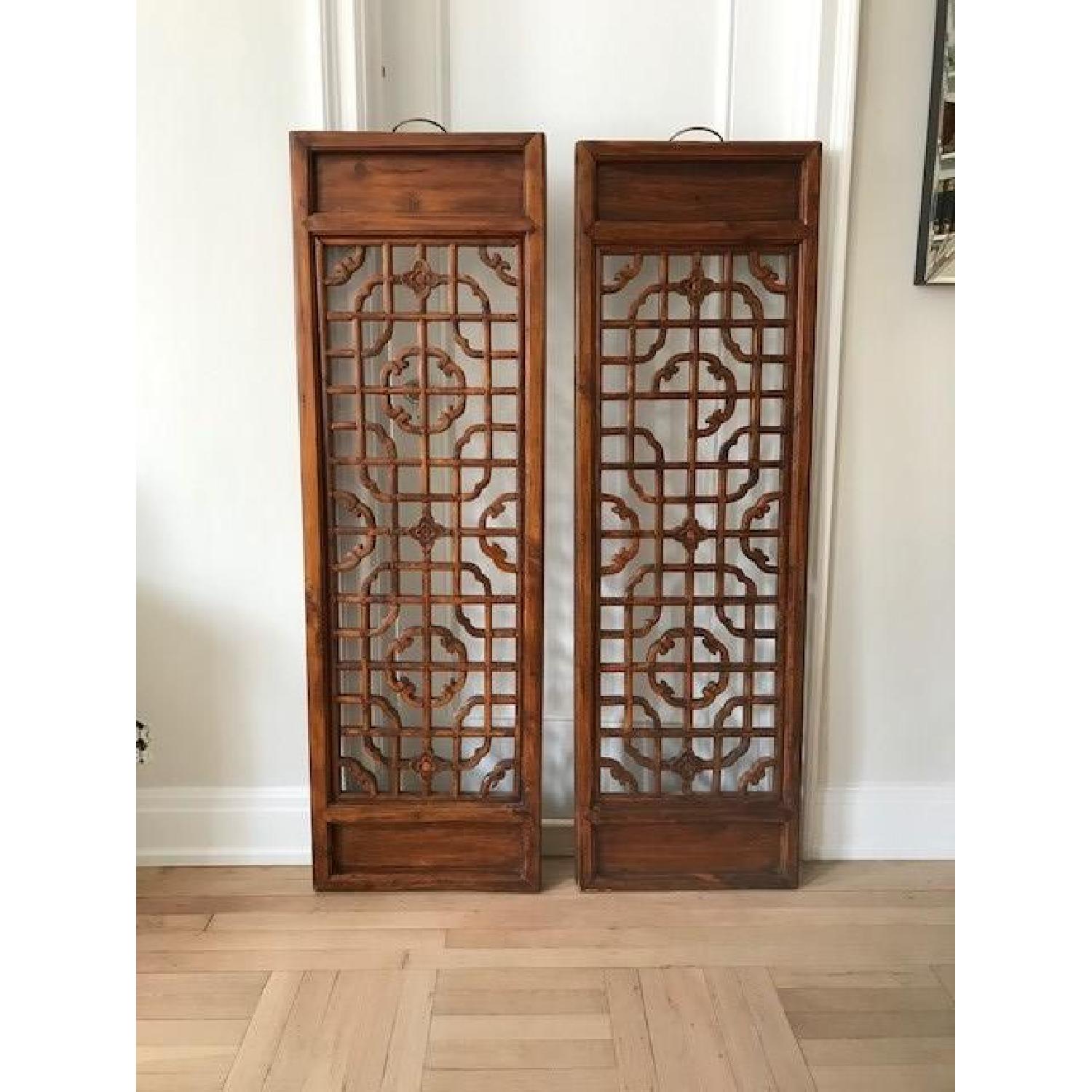 Antique Tall Chinese Window Screens - AptDeco