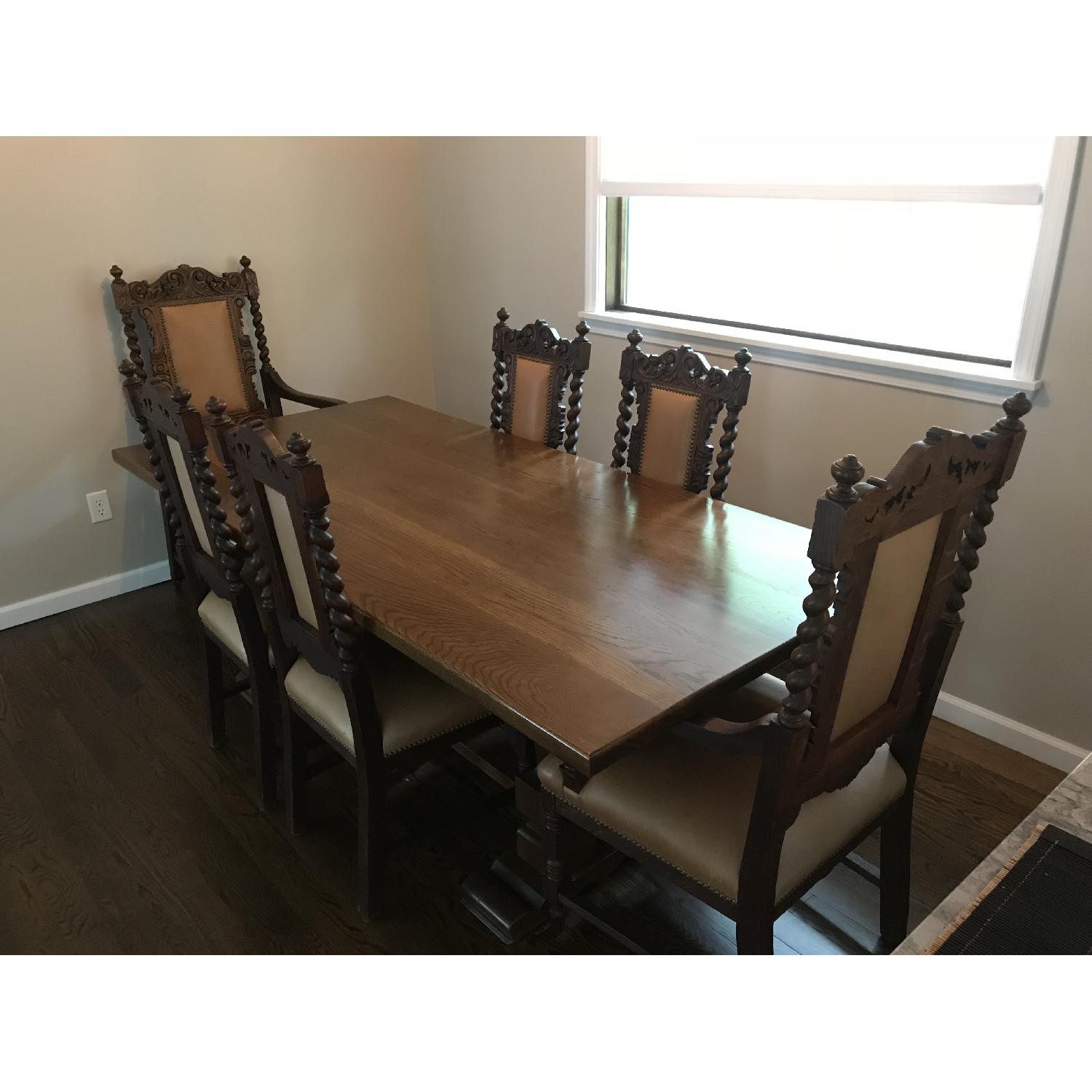 Antique Jacobean 7-Piece Dining Set - AptDeco