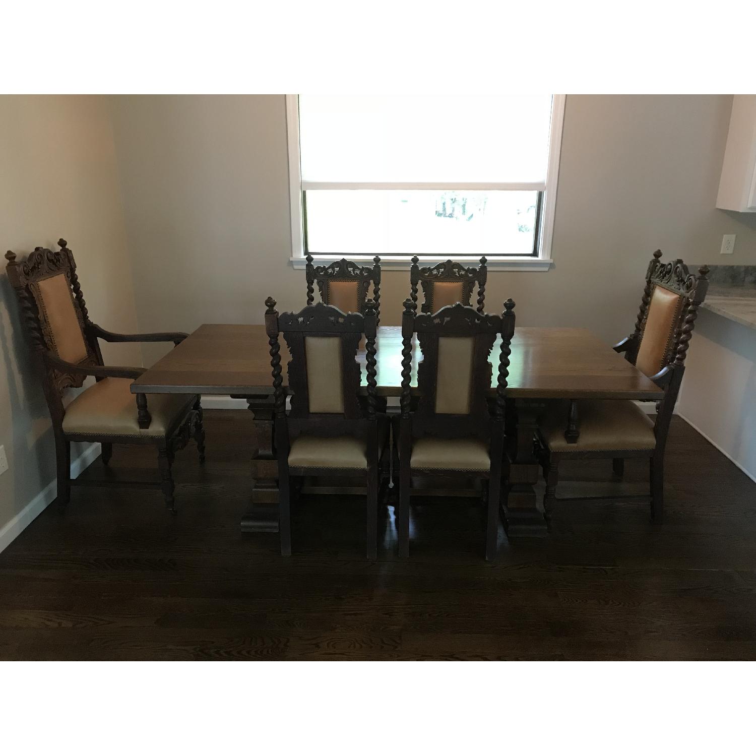 Antique Jacobean 7-Piece Dining Set - AptDeco