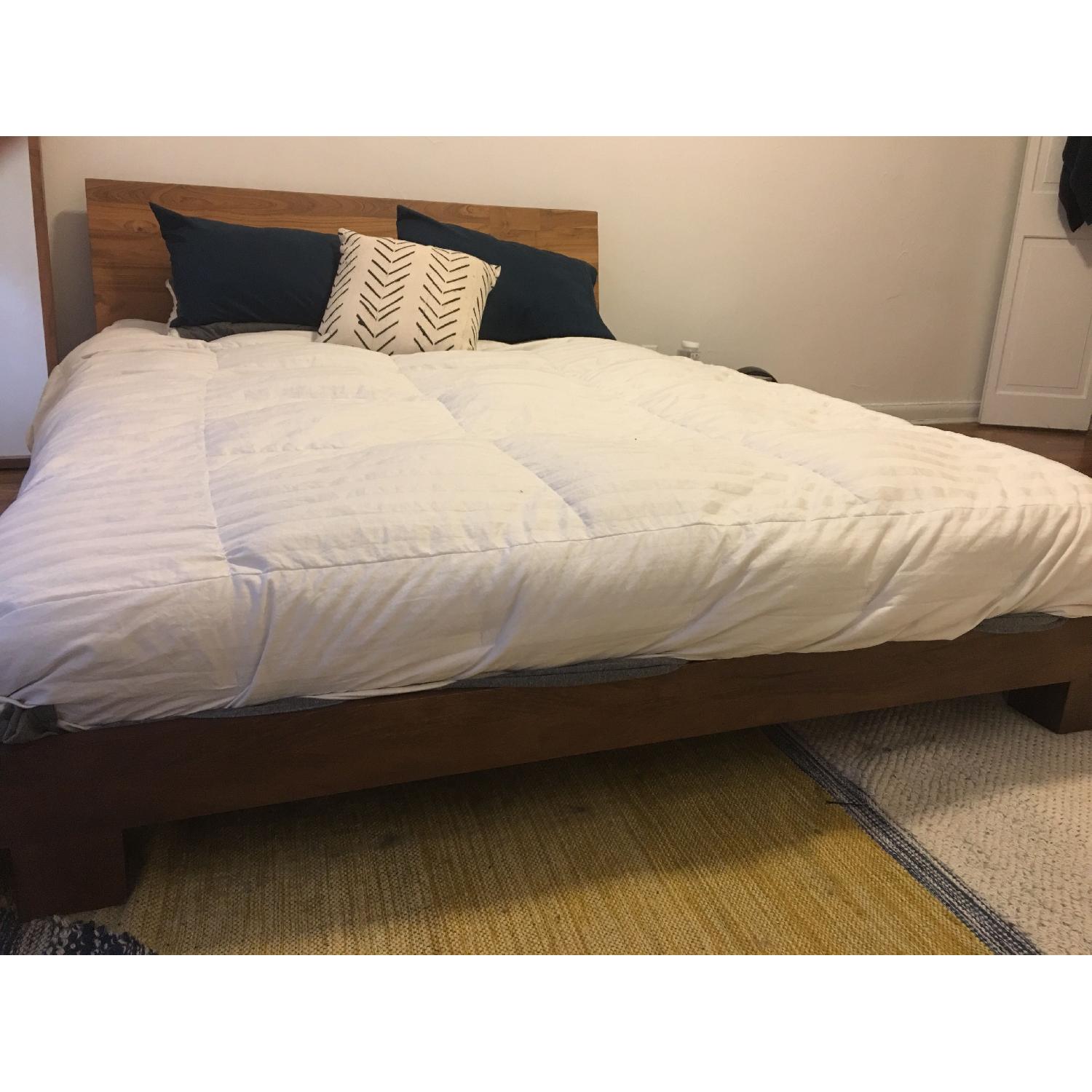 Modern Natural Wood Queen Bed Frame - AptDeco
