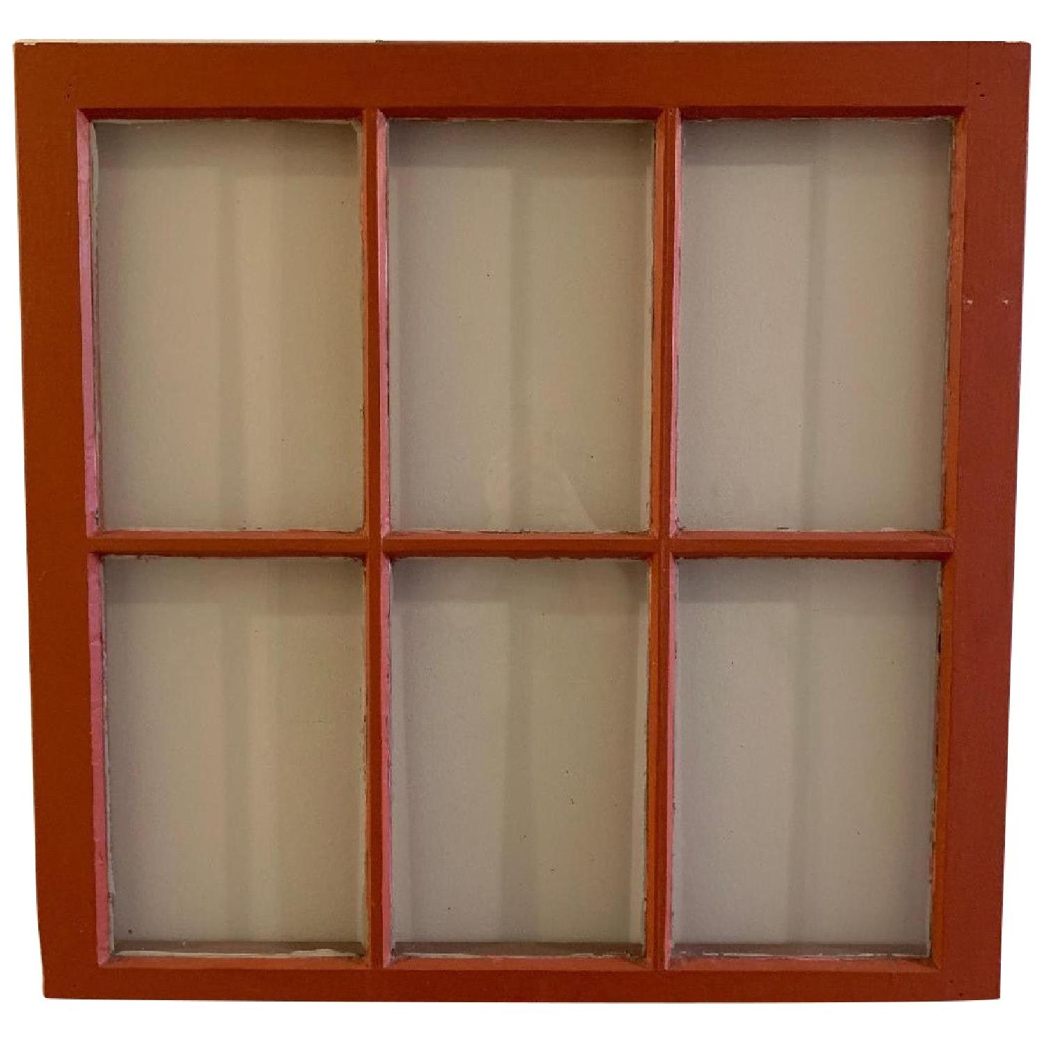 Vintage Red Windowpane Wall Art - AptDeco