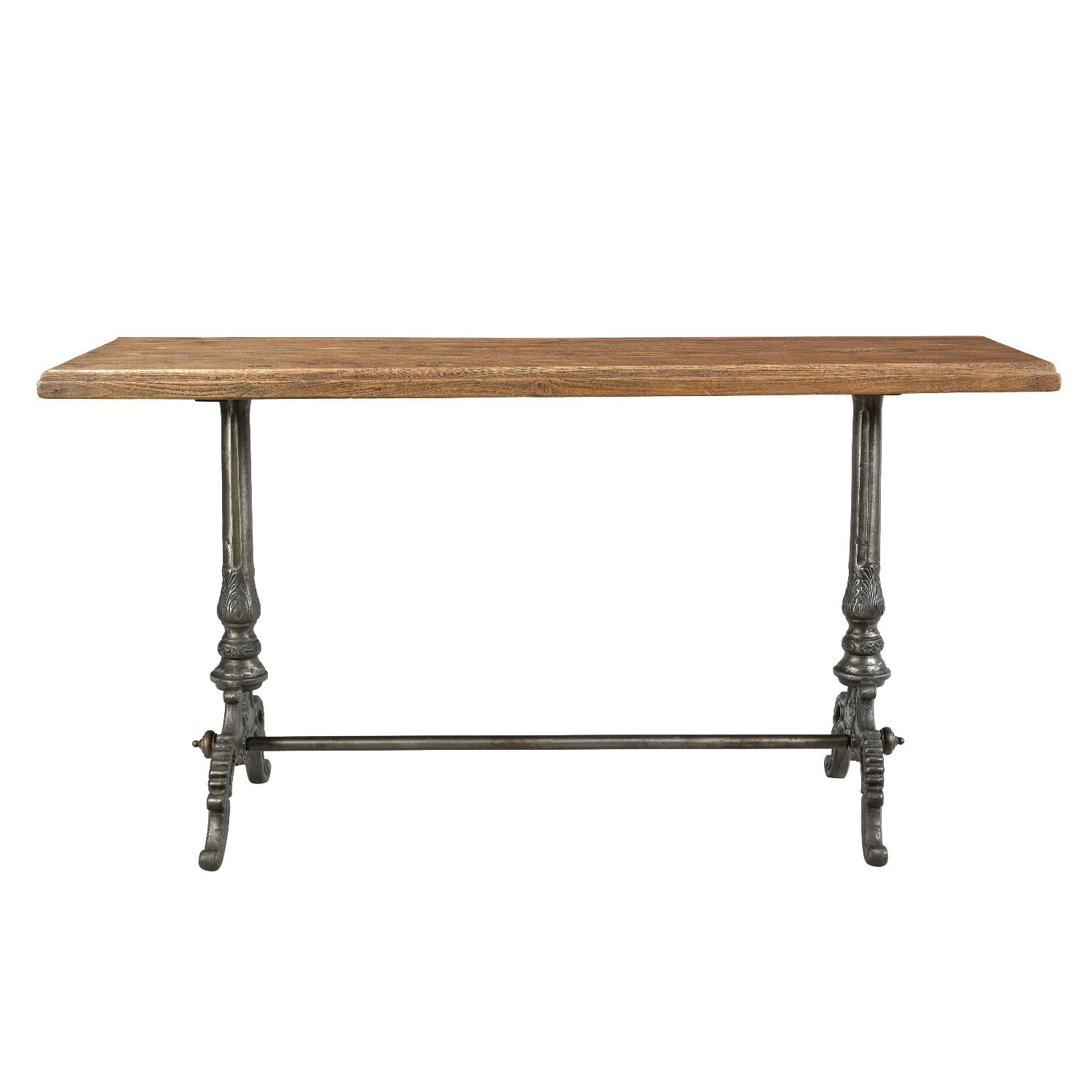 Designe Gallerie Mavis Metal Wood Console Table w/ Filigree - AptDeco