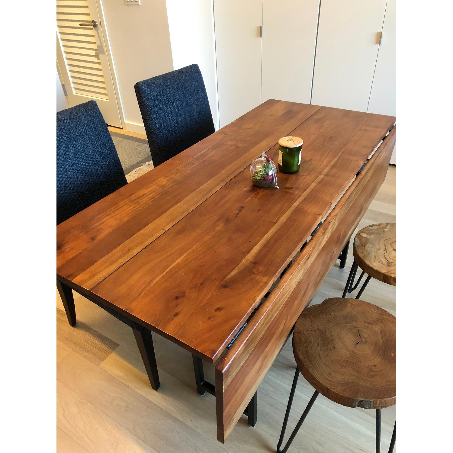 Crate & Barrel Origami Drop Leaf Rectangular Dining Table - AptDeco