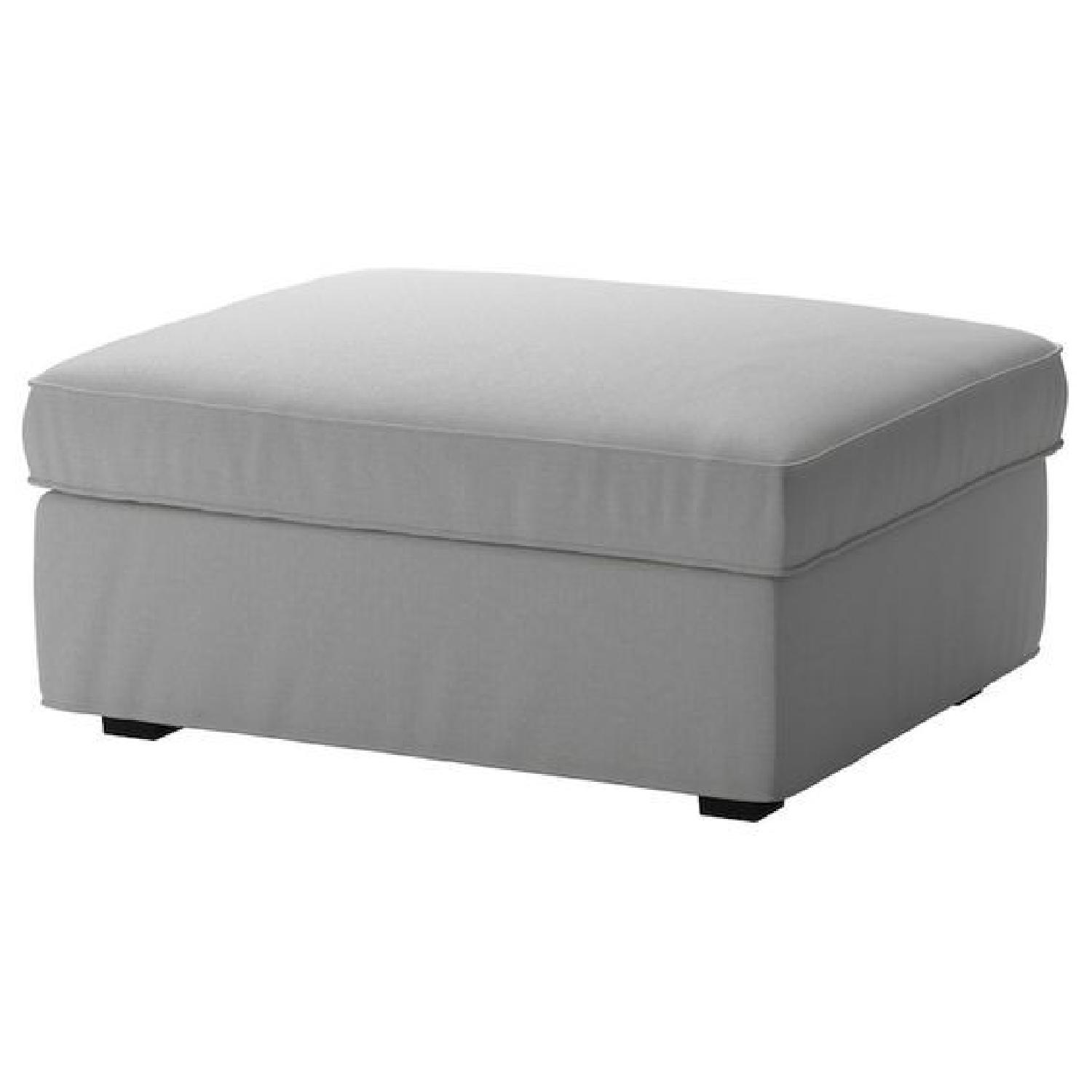 Ikea Kivik Sofa & Storage Ottoman in Light Grey - AptDeco