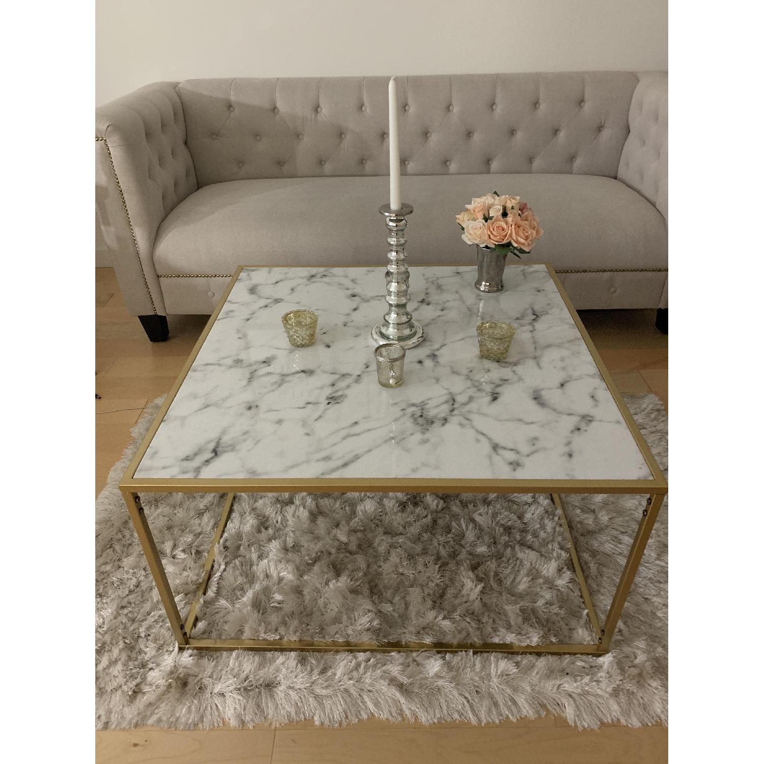 Marble & Gold Coffee Table - AptDeco
