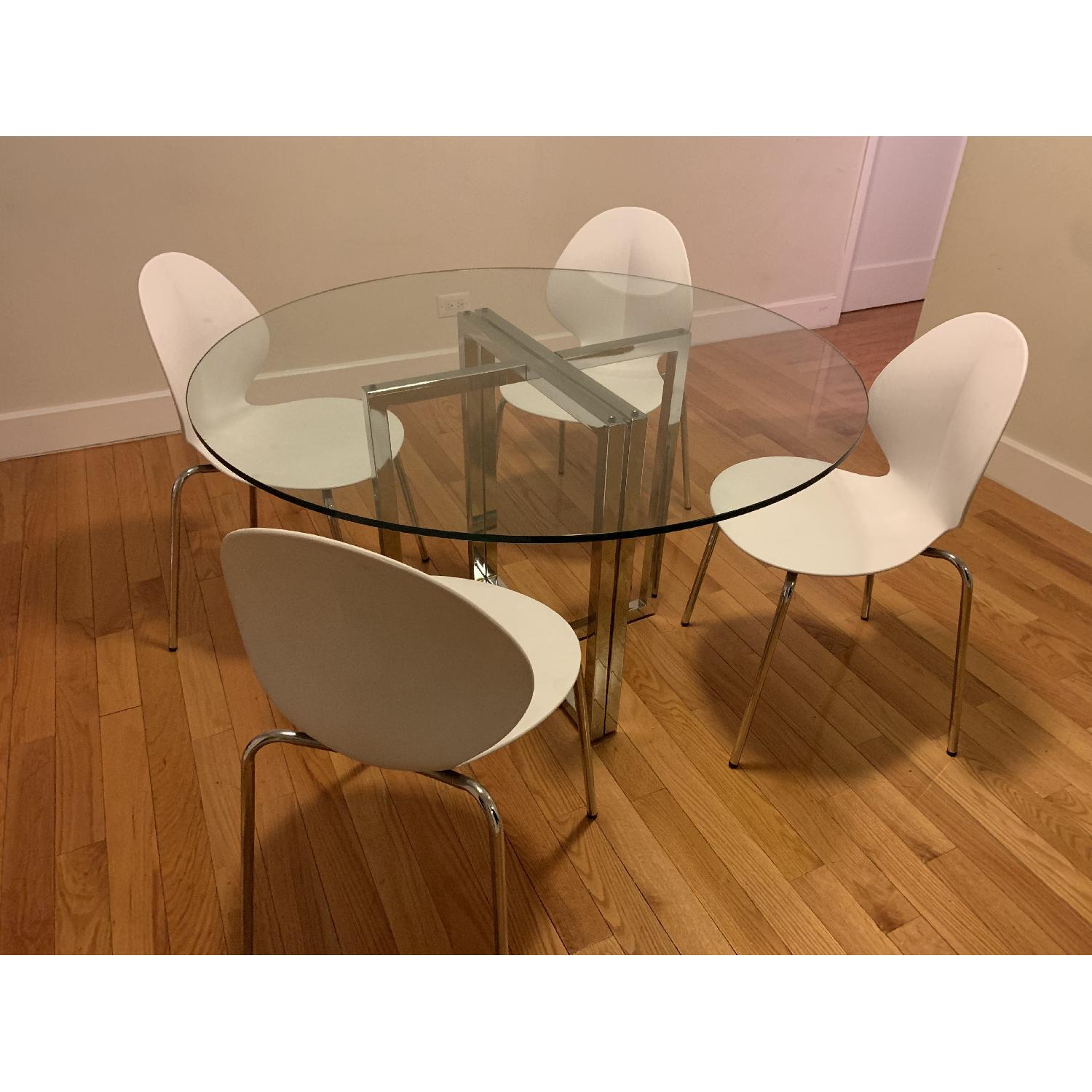 CB2 Silverado Chrome Round Dining Table - AptDeco