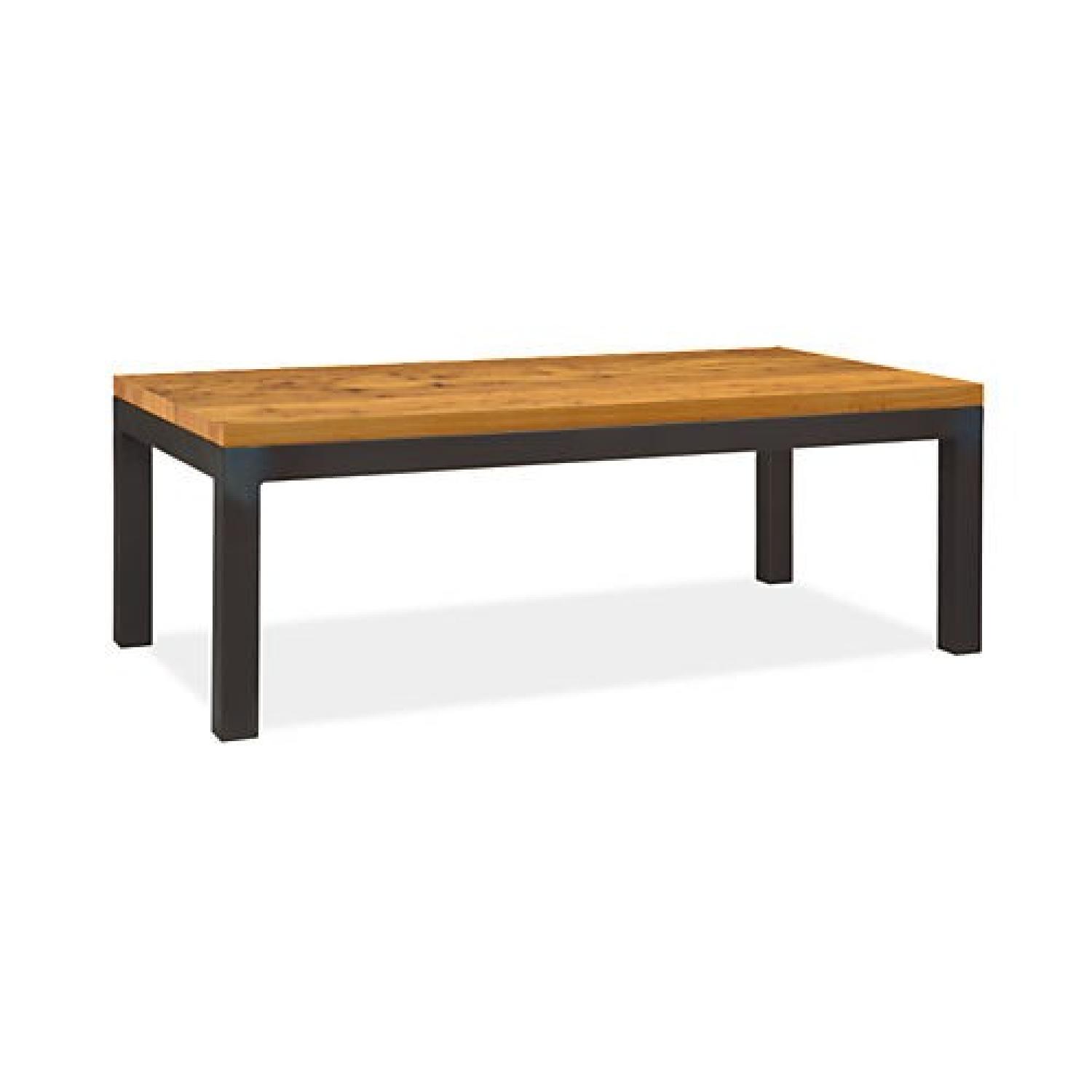 Room & Board Coffee Table in Reclaimed Wood & Black Steel - AptDeco
