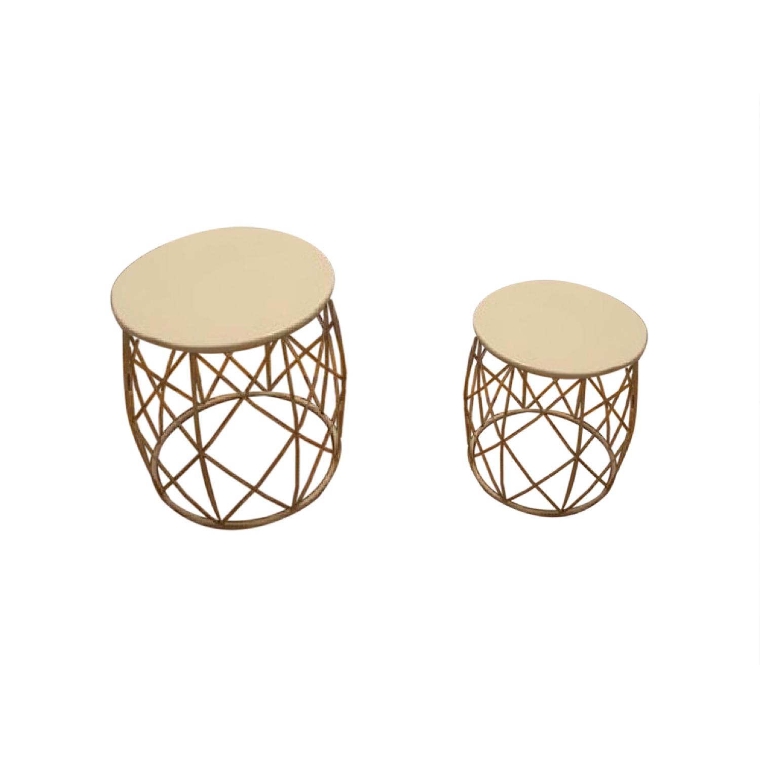 Round Stackable Side Tables - AptDeco