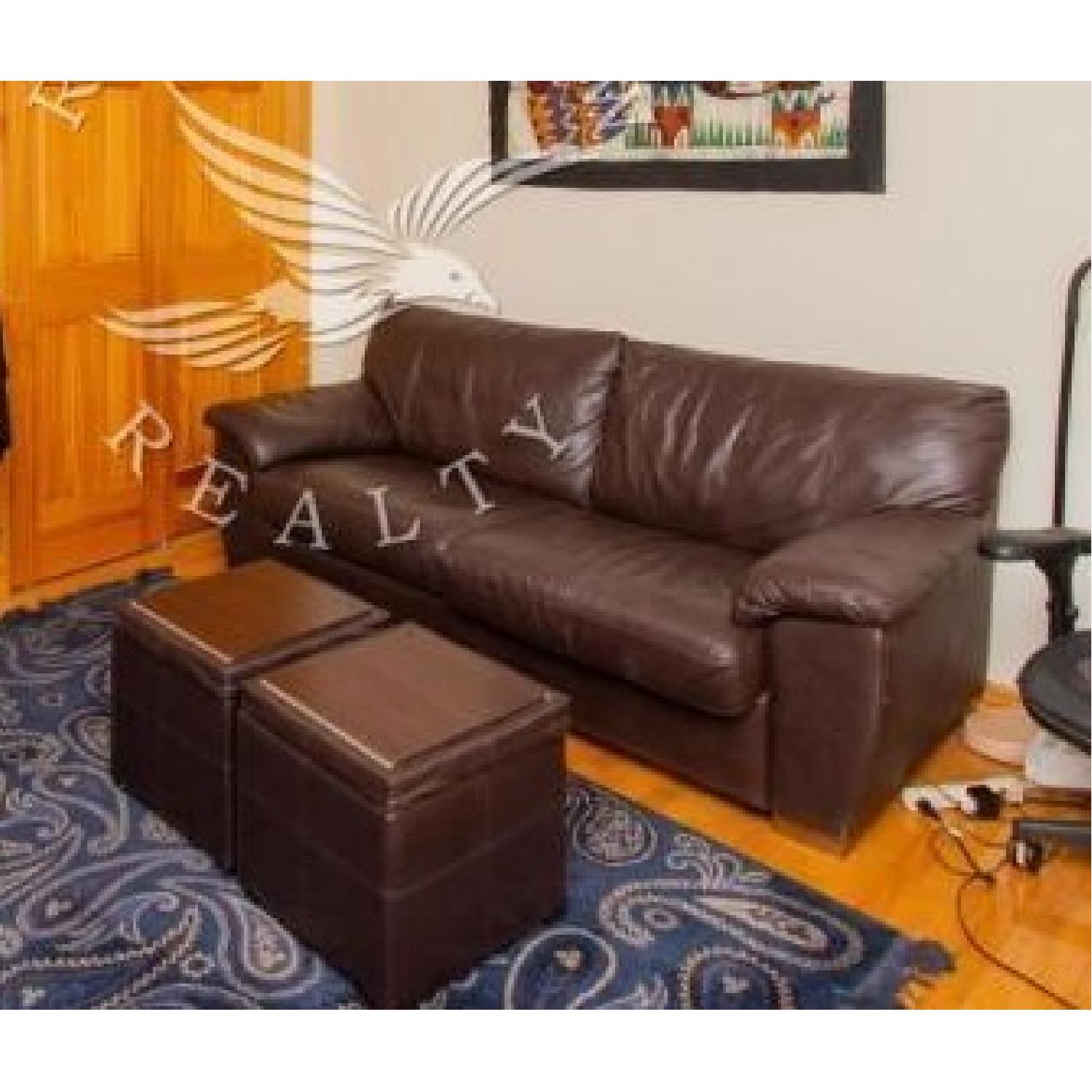 Ikea Vreta Leather Sofa - AptDeco