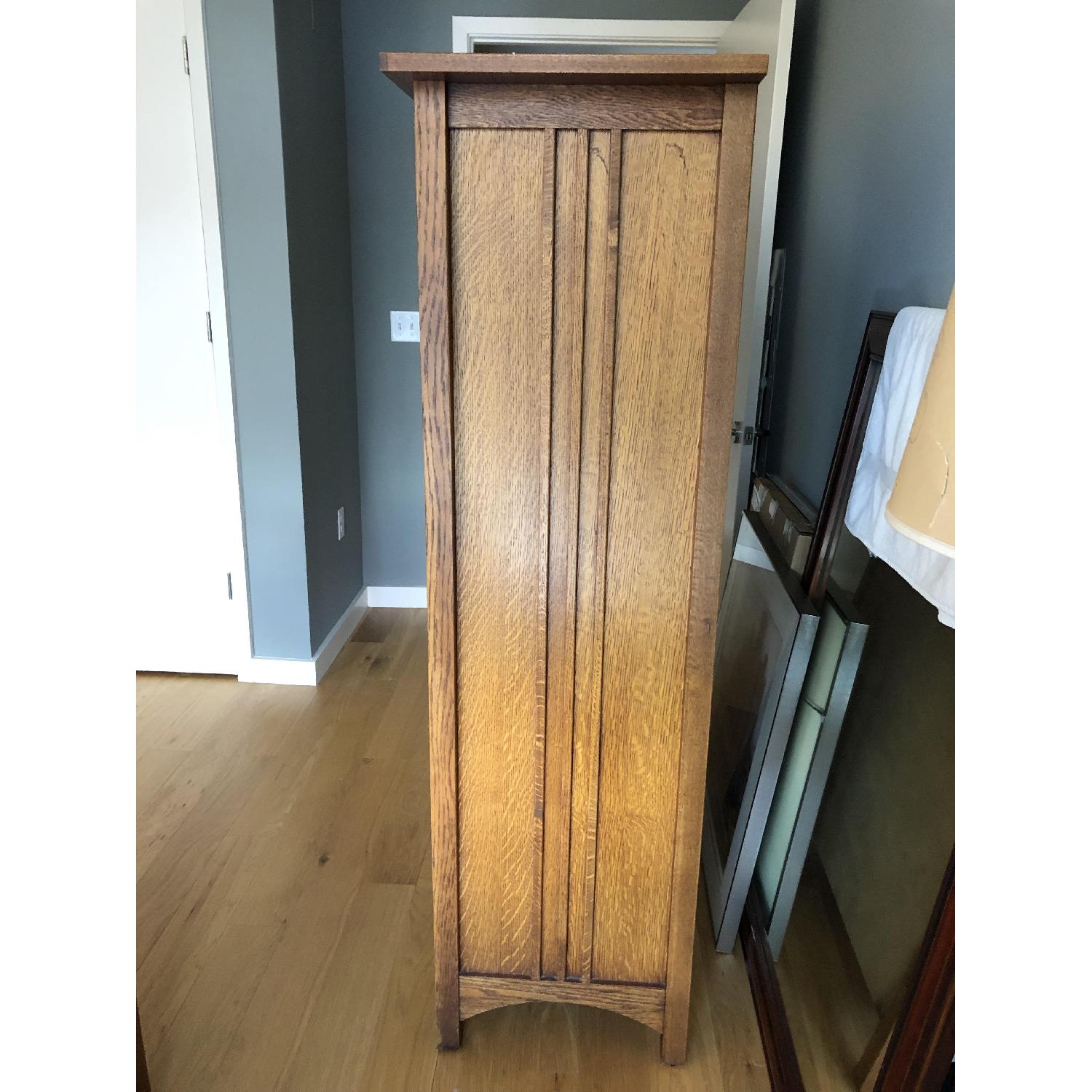 Mission Style Oak Armoire - AptDeco