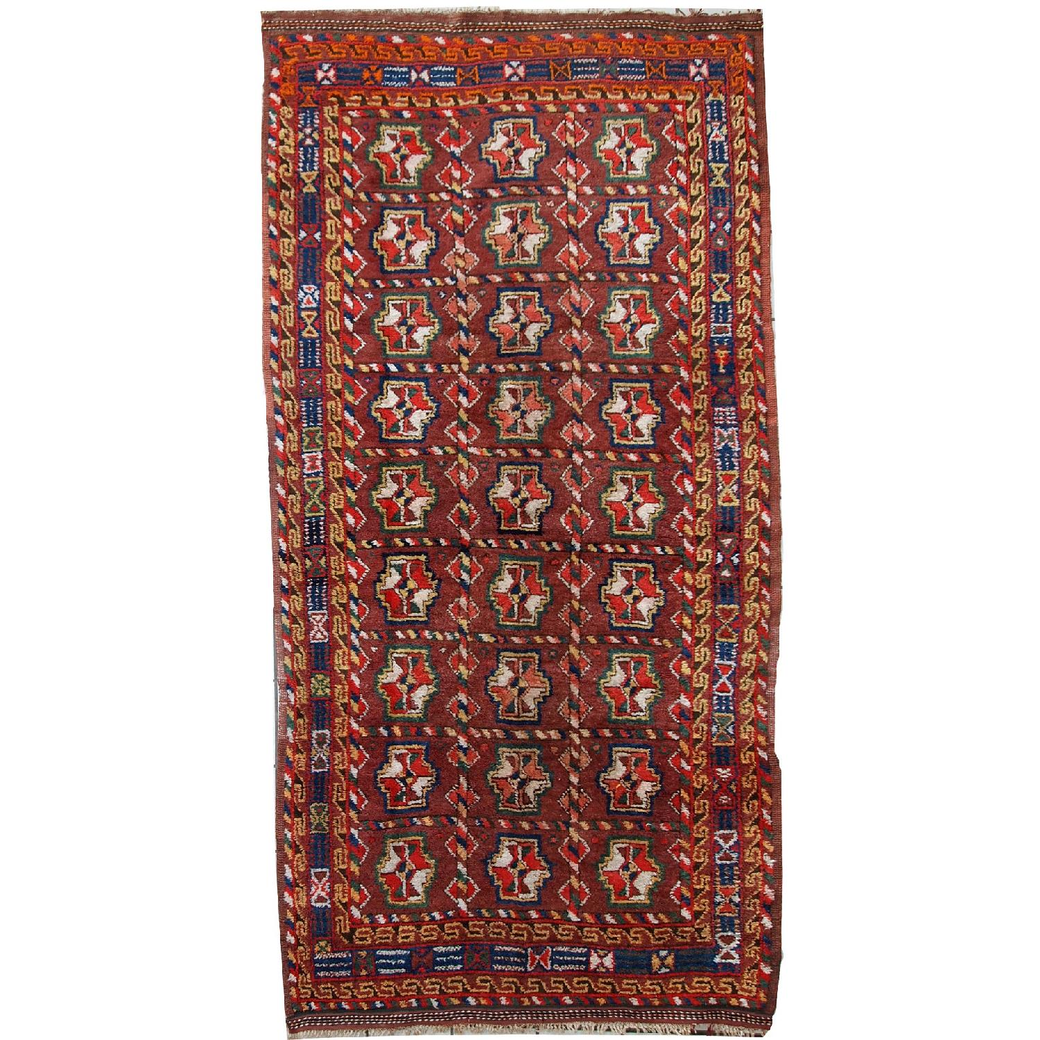 Antique Handmade Persian Kurdish Rug - AptDeco