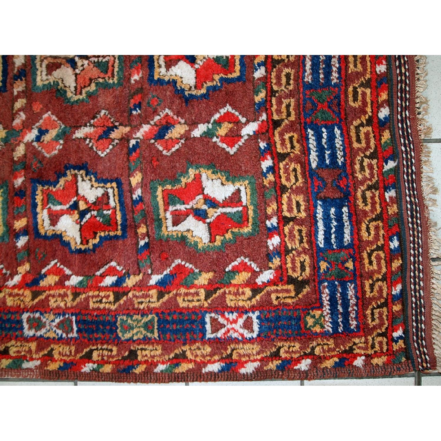 Antique Handmade Persian Kurdish Rug - AptDeco