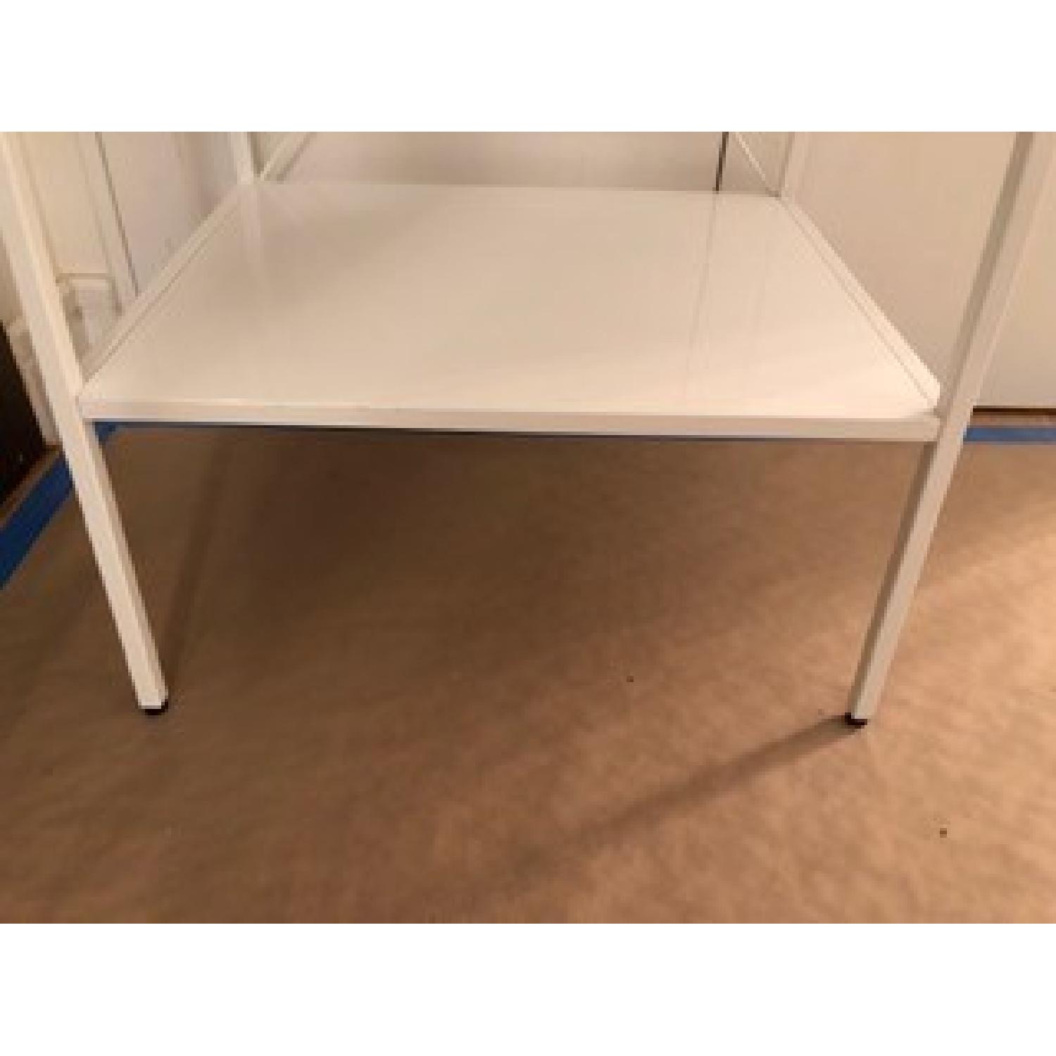 CB2 Modern White Metal Book/Entertainment Console - AptDeco