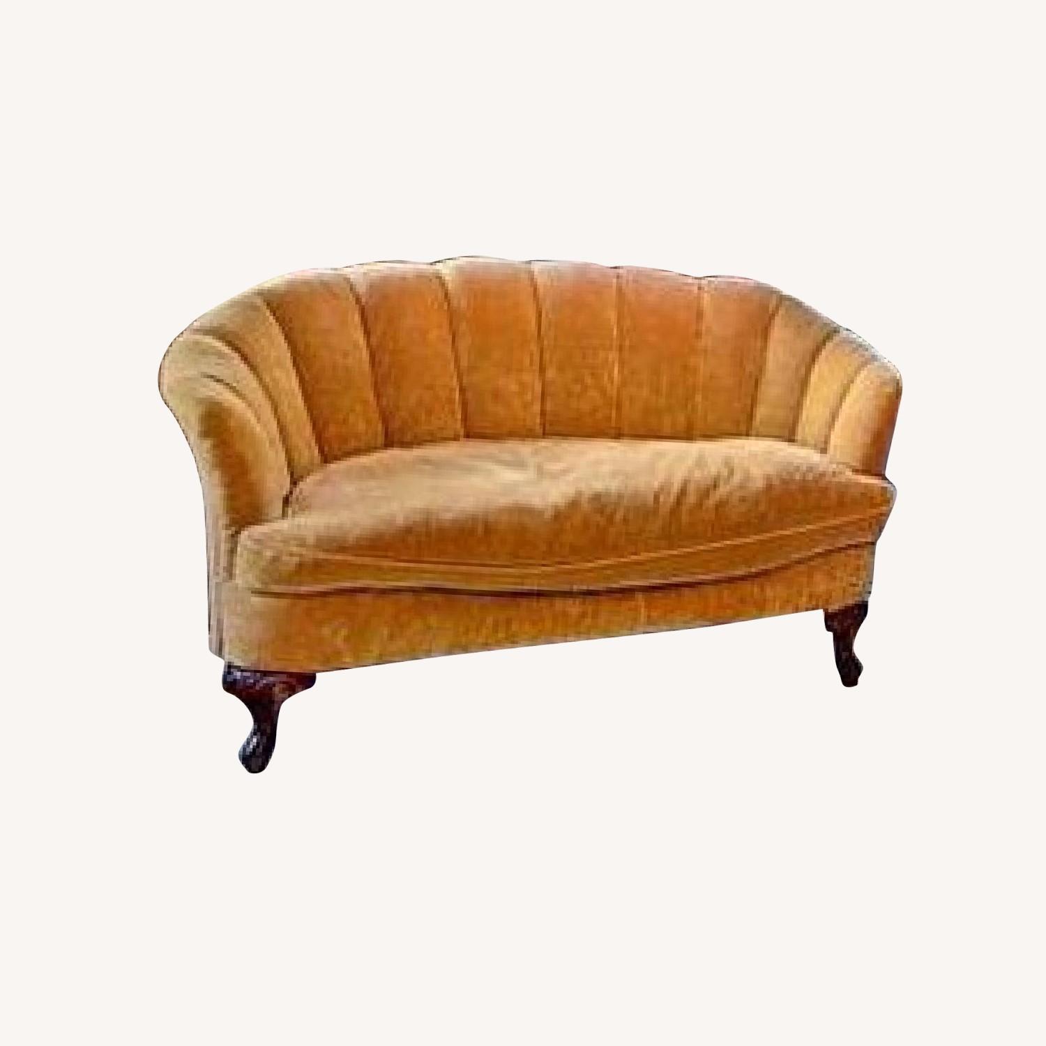 Vintage Velvet Channel Back Sofa - AptDeco