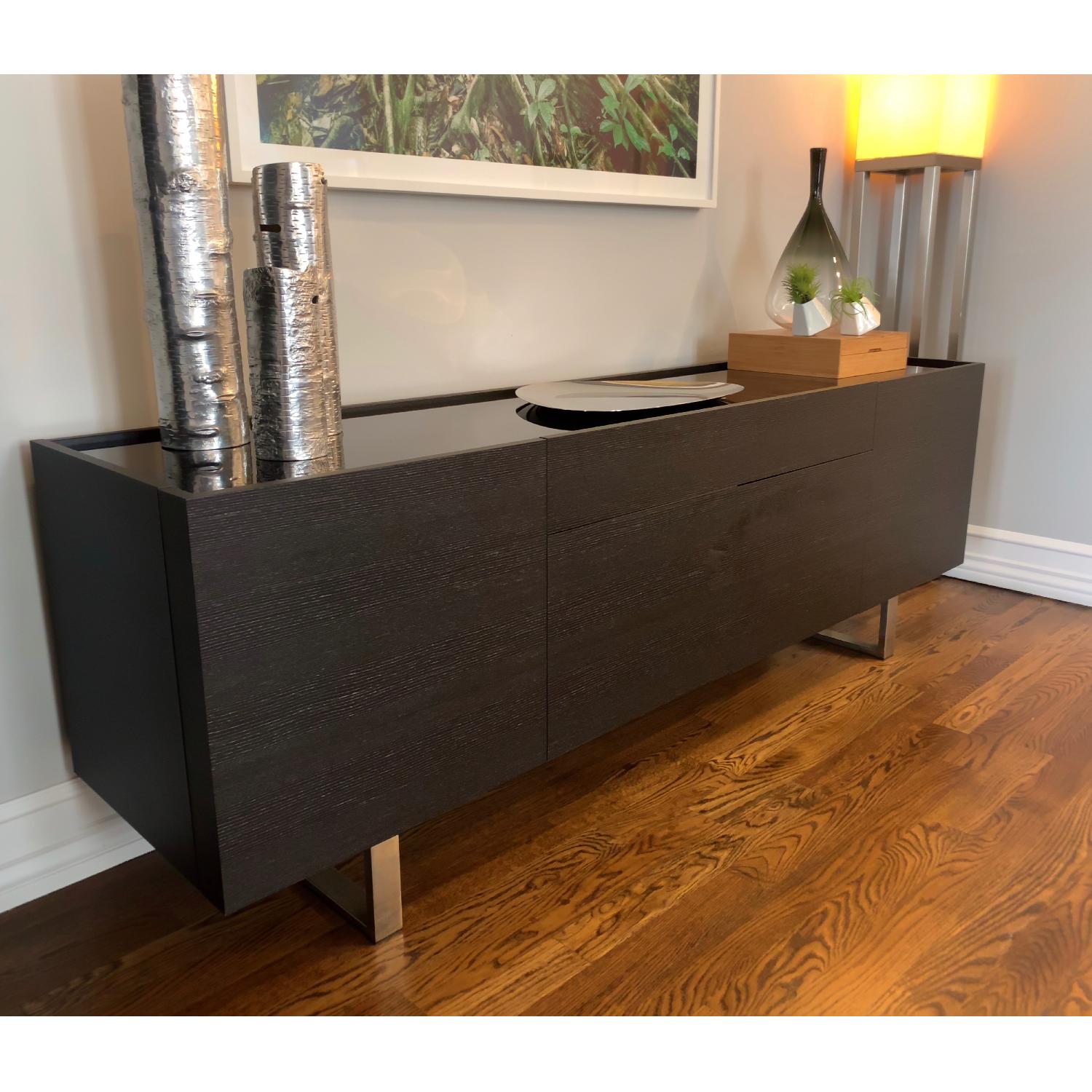 Calligaris Modern Black & Chrome Sideboard - AptDeco