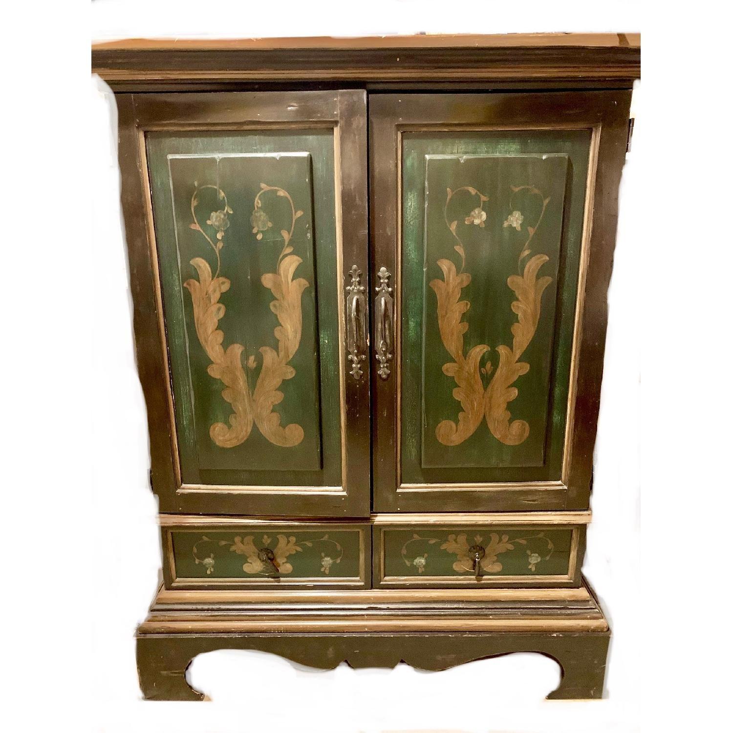 Traditional Painted Wooden Armoire/Wardrobe - AptDeco