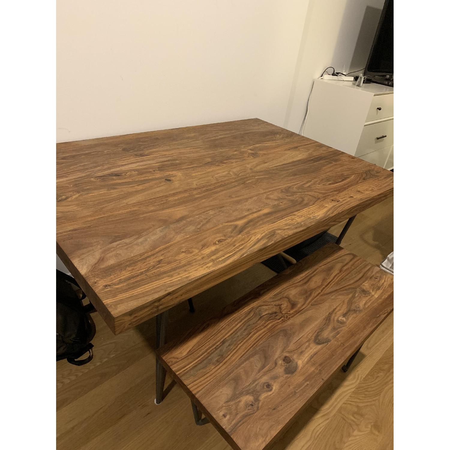 CB2 Dylan Wood Dining Table w/ 1 Bench - AptDeco