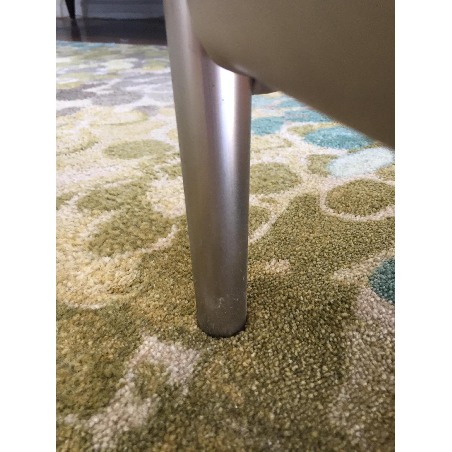 Ethan Allen Radius Leather/Brushed Steel Recliner - AptDeco