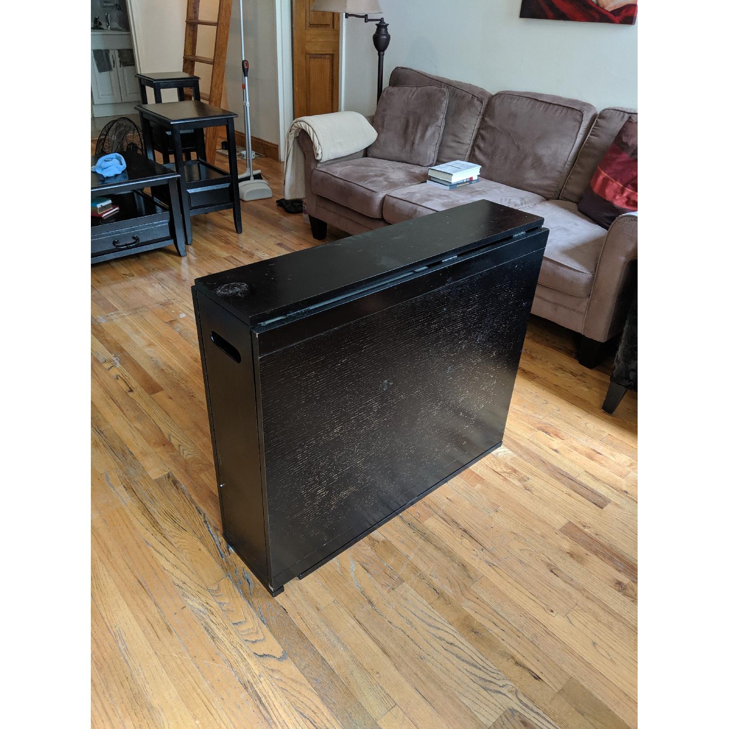 Crate & Barrel Black Span Gateleg Dining Table - AptDeco