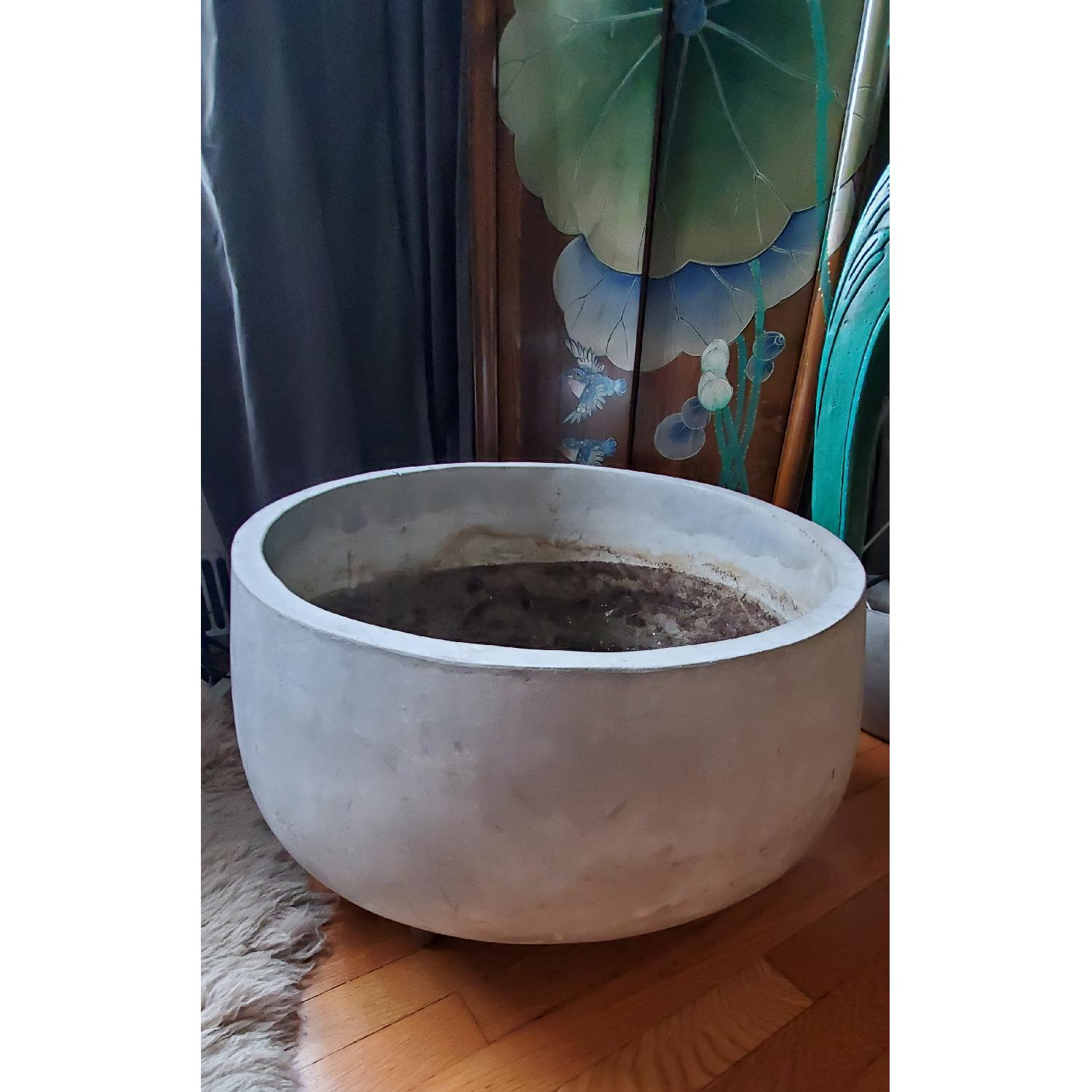 West Elm Extra Large Industrial Style Concrete Planter - AptDeco