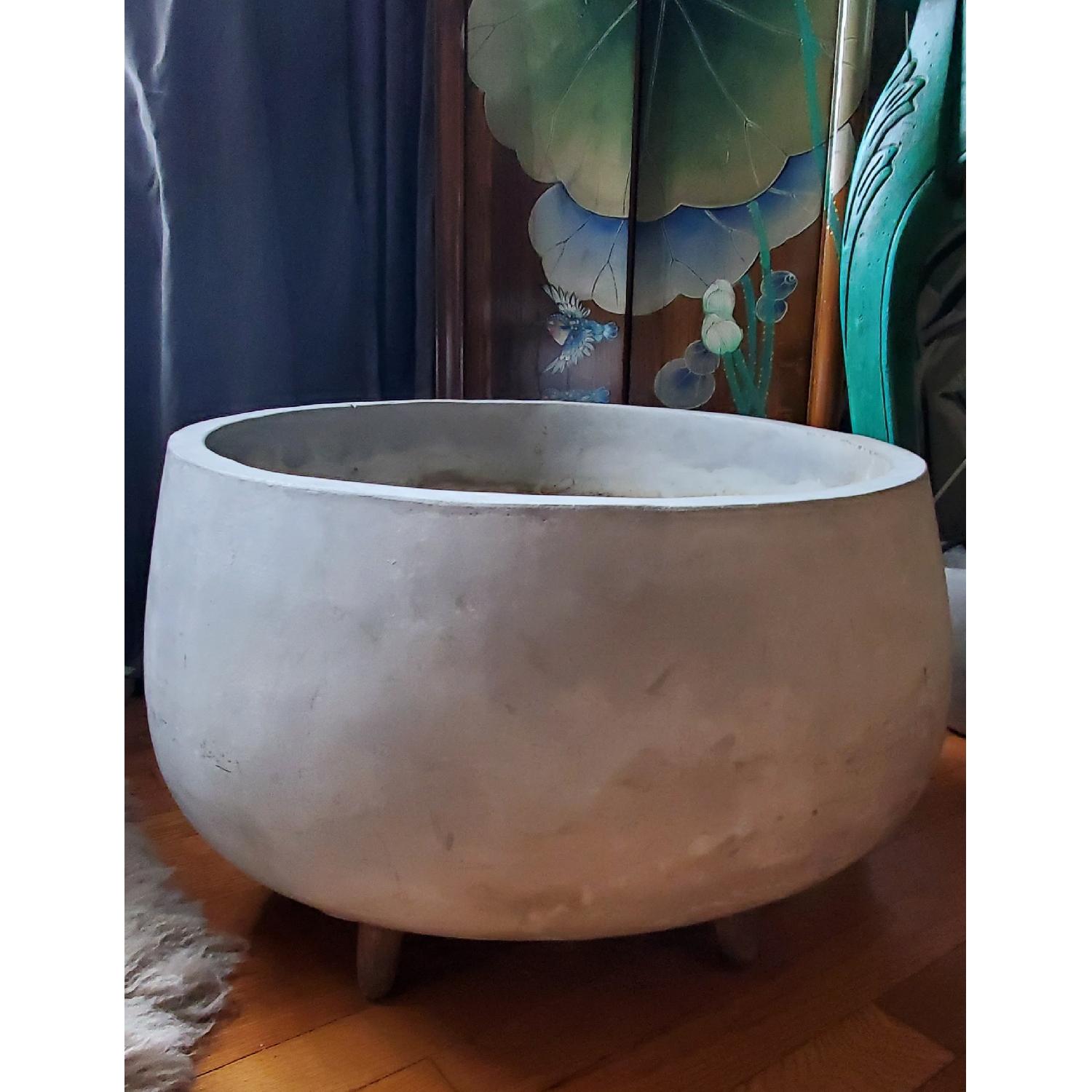 West Elm Extra Large Industrial Style Concrete Planter - AptDeco