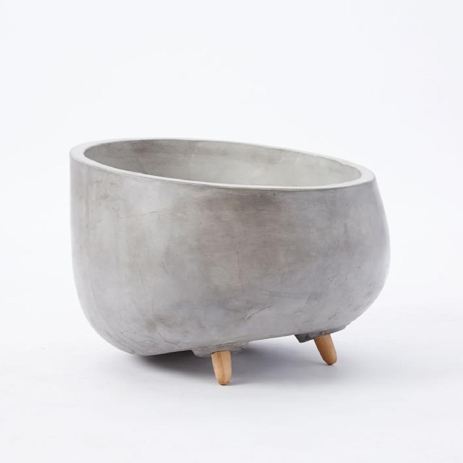 West Elm Extra Large Industrial Style Concrete Planter - AptDeco