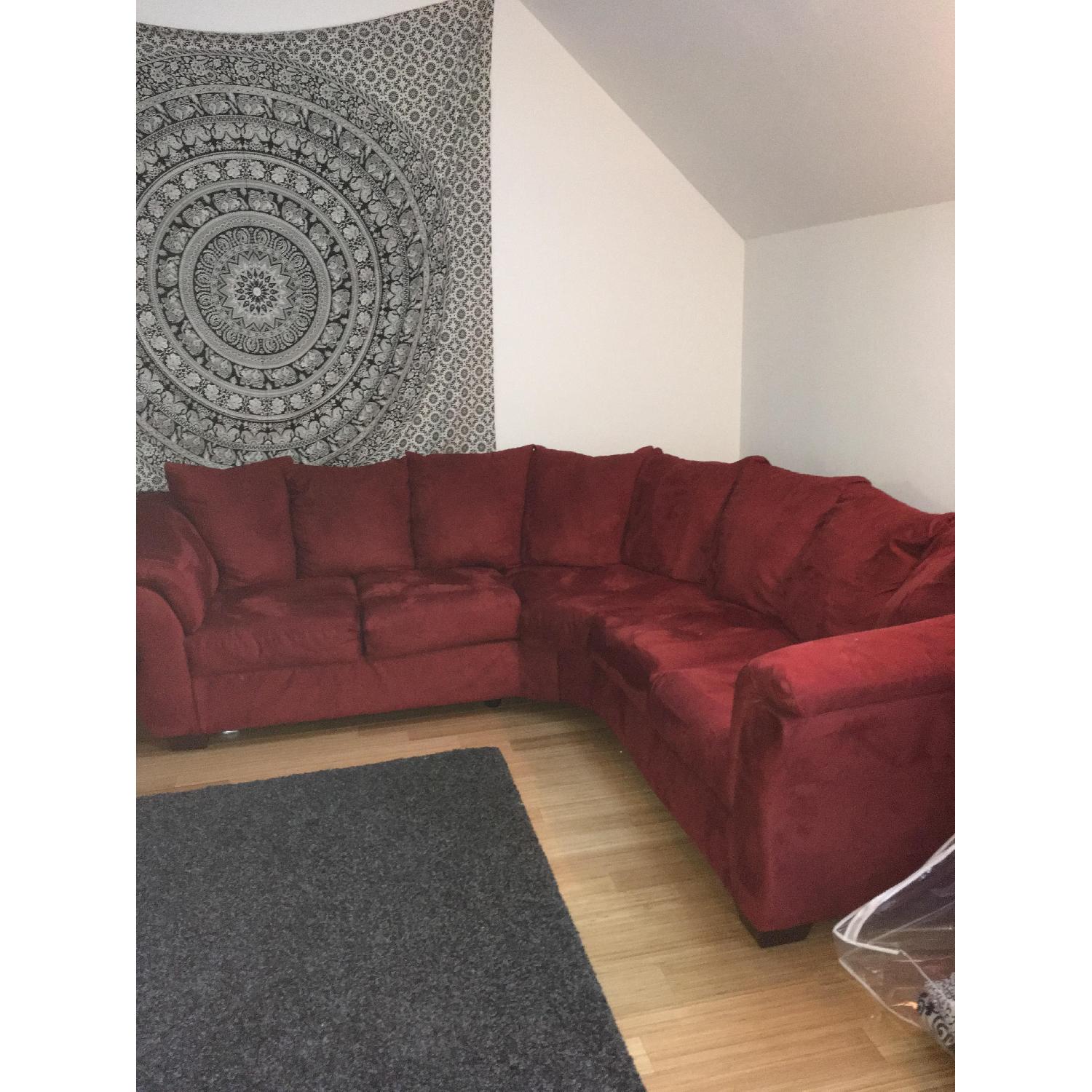 Ashley's Red Darcy 2 Piece Sectional Sofa - AptDeco