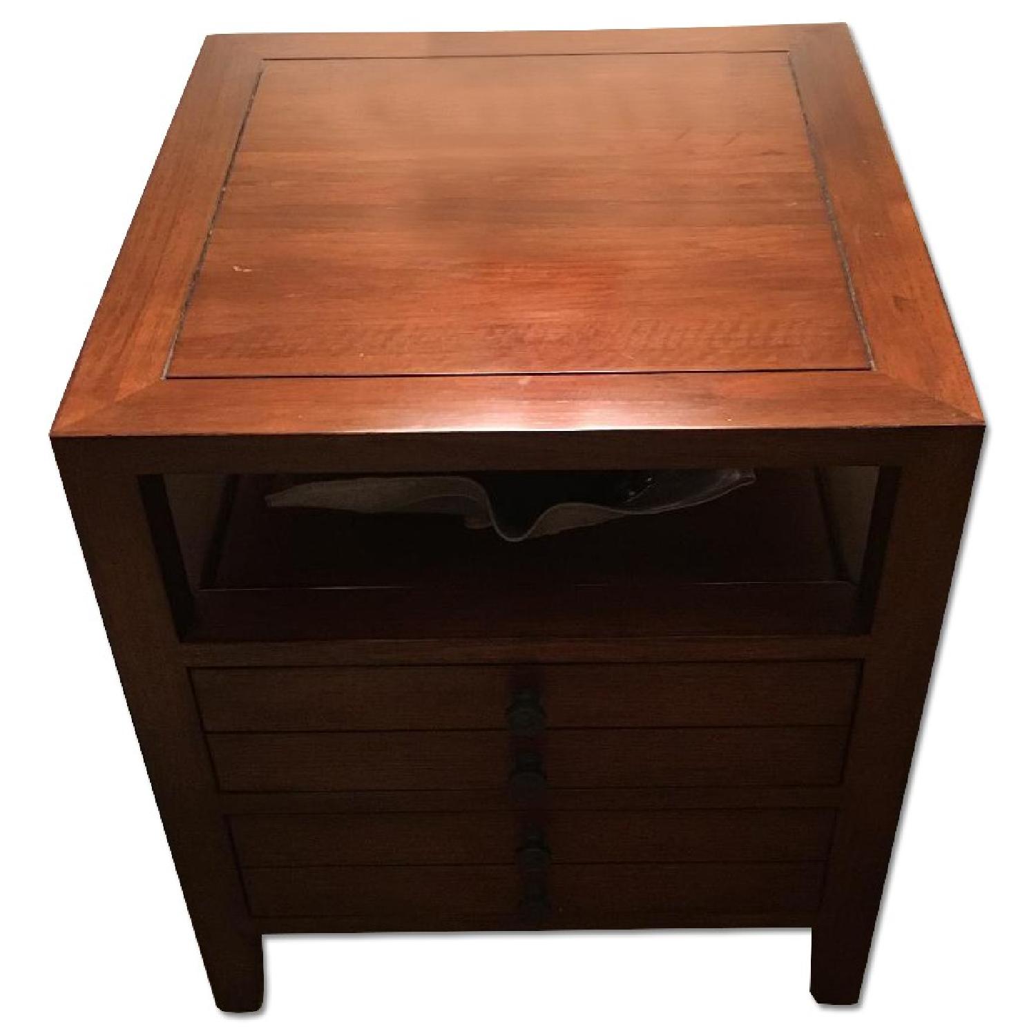 Crate & Barrel Solid Wood Side Table - AptDeco