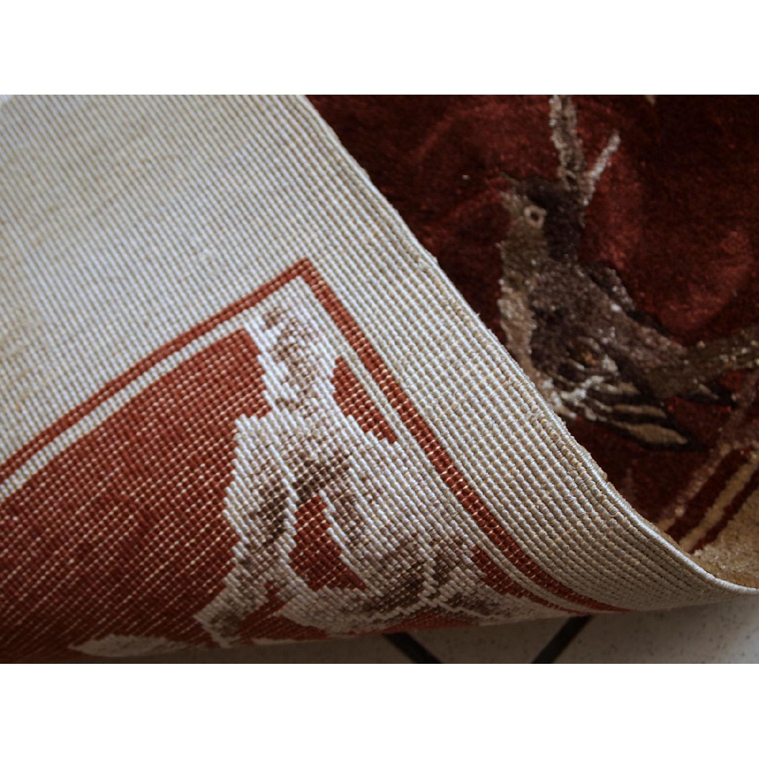 Vintage Handmade Art Deco Chinese Silk Rug - AptDeco