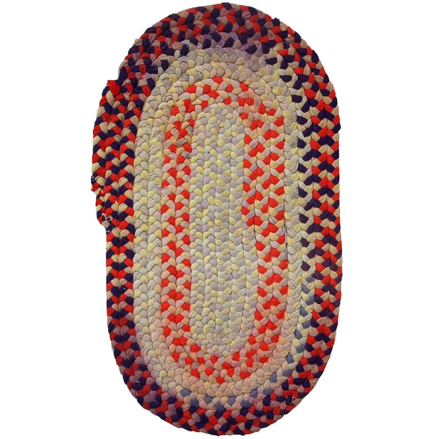 Antique Handmade American Braided Rug - AptDeco