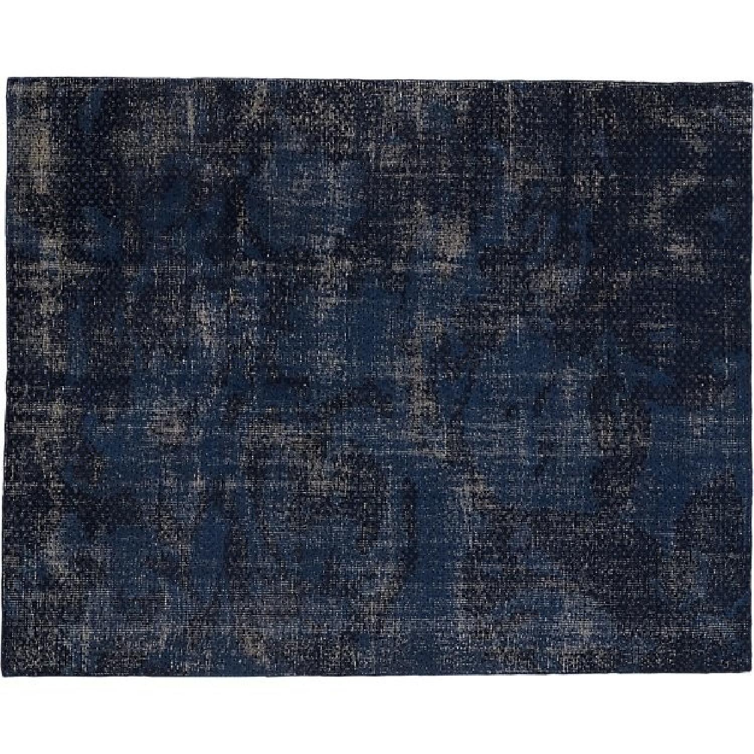 CB2 The Hill-Side Disintegrated Blue Floral Rug - AptDeco