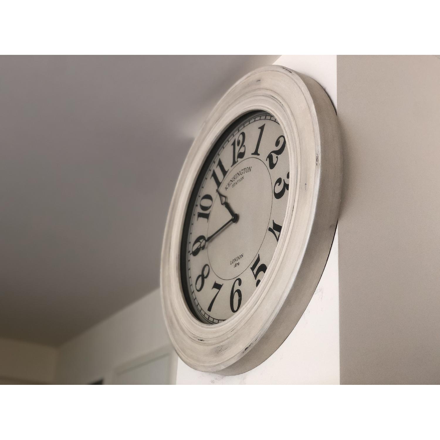Kensington Station Ivory Wash Round Wall Clock - AptDeco