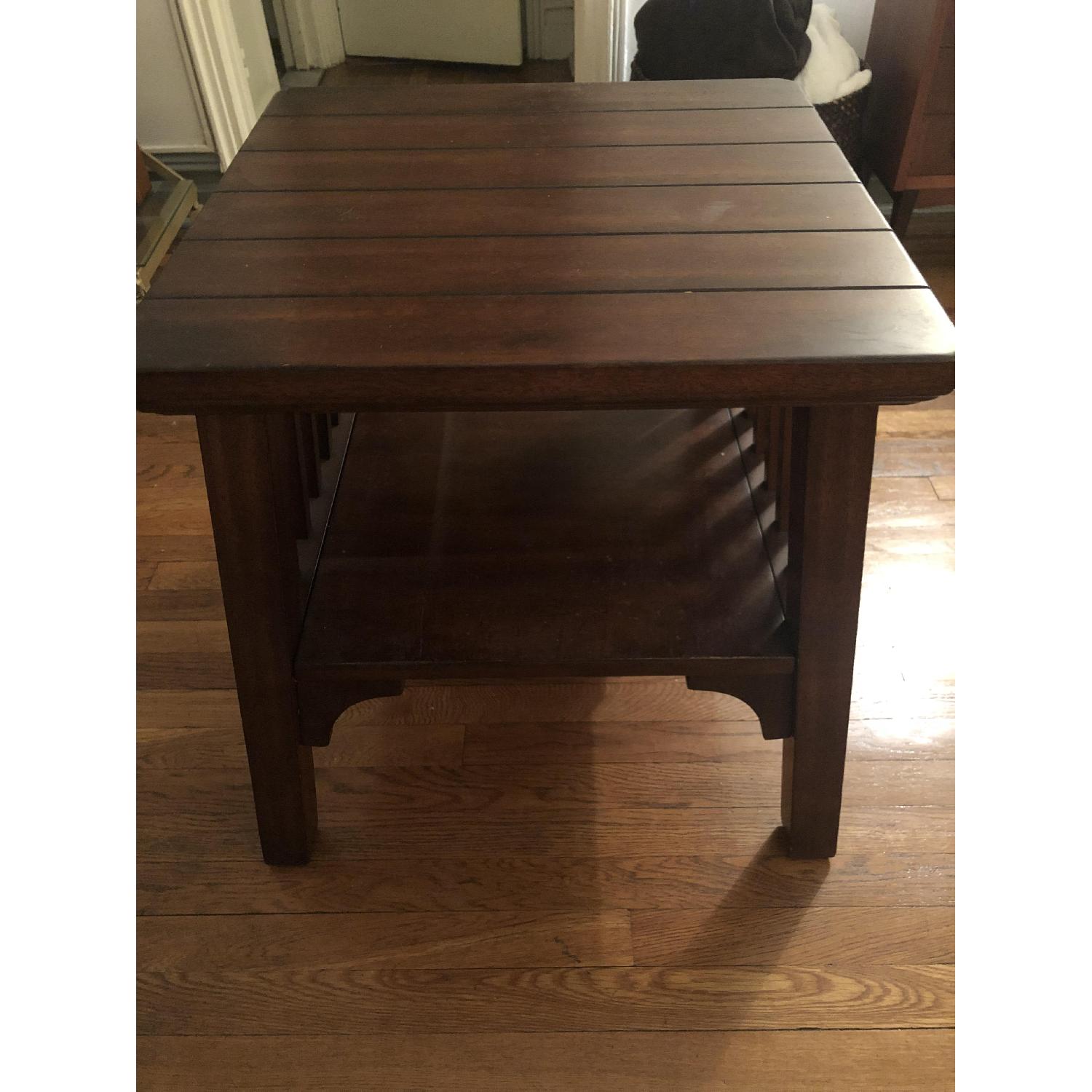 Vintage Solid Cherry Wood Side Table - AptDeco