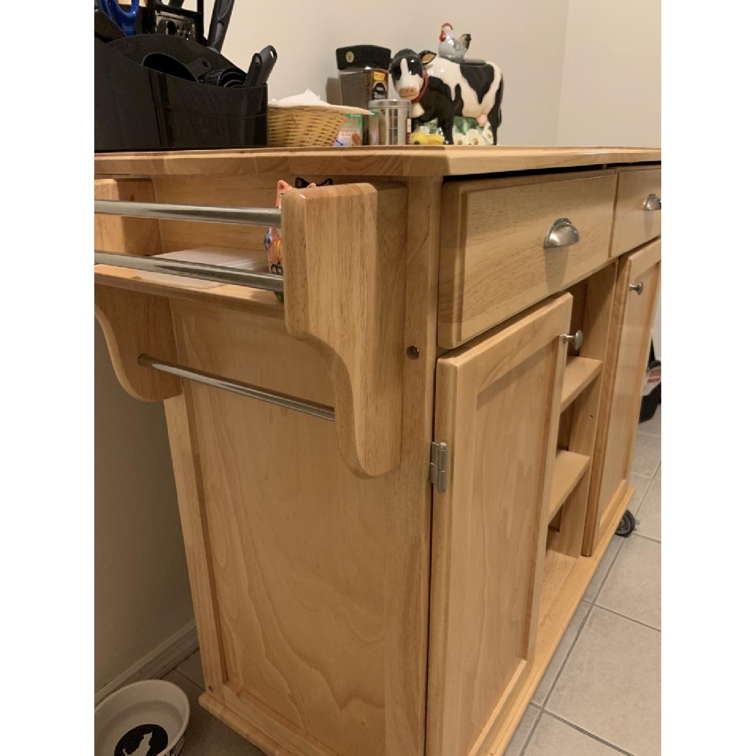 Kitchen Island w/ Bar & Rolling Casters - AptDeco
