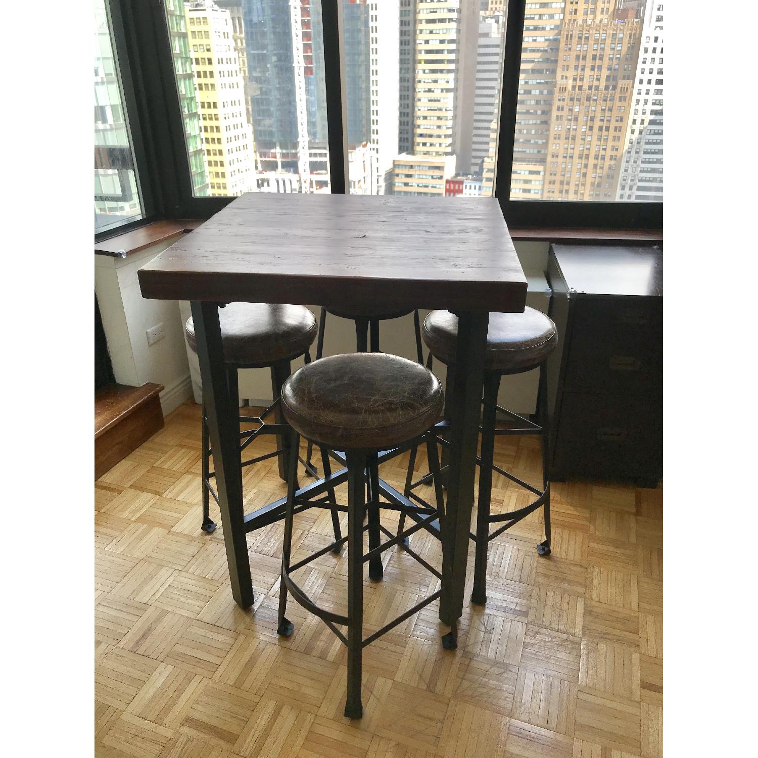 Pottery Barn Reclaimed Wood Bar Height Table - AptDeco