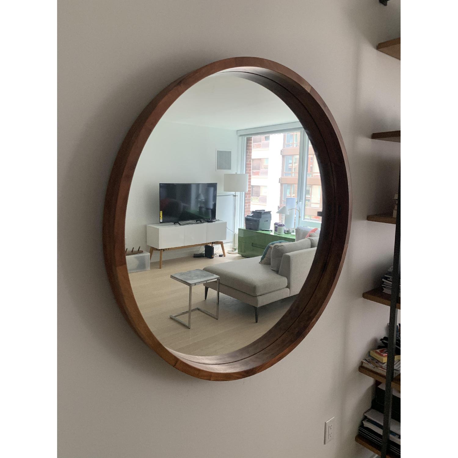 CB2 Acacia Wood Mirror - AptDeco