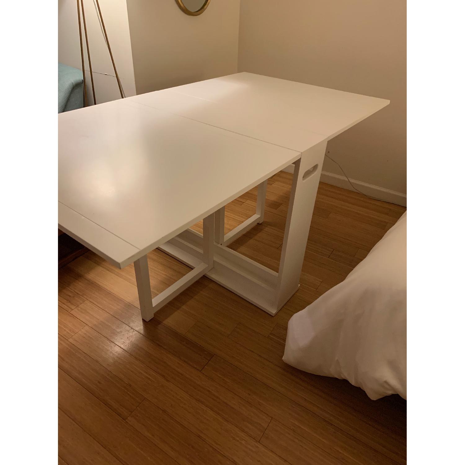 Crate & Barrel White Span Gateleg Table - AptDeco