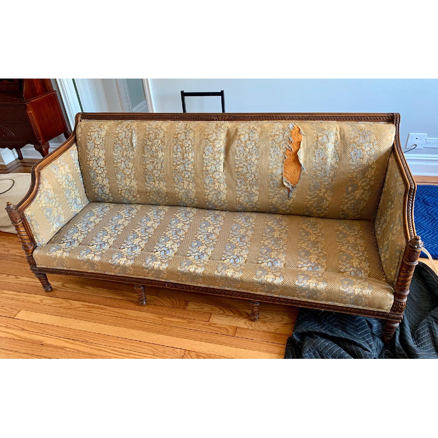 Antique Wood Frame Sofa - AptDeco
